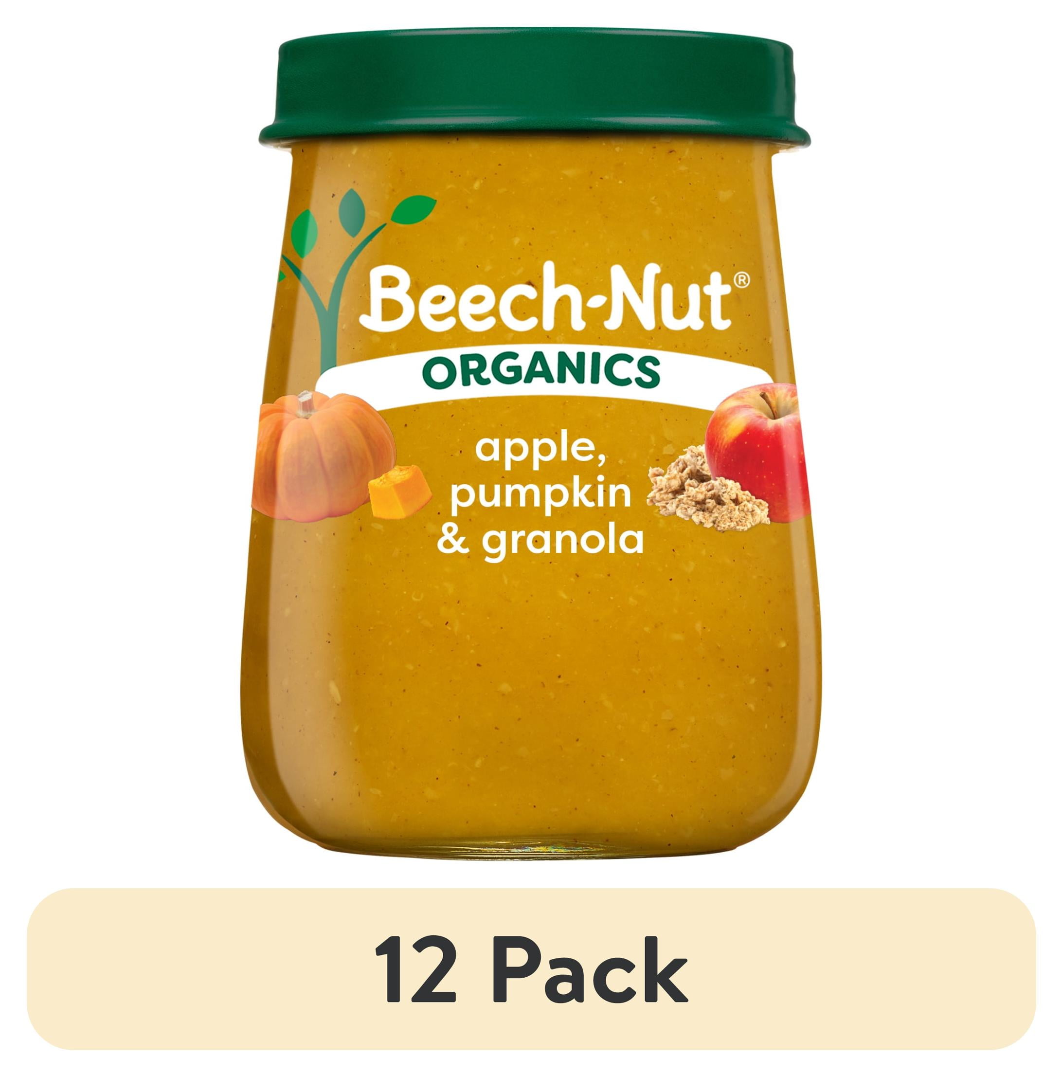 (12 pack) Beech-Nut Organics Stage 2 Organic Baby Food, Apple Pumpkin ...