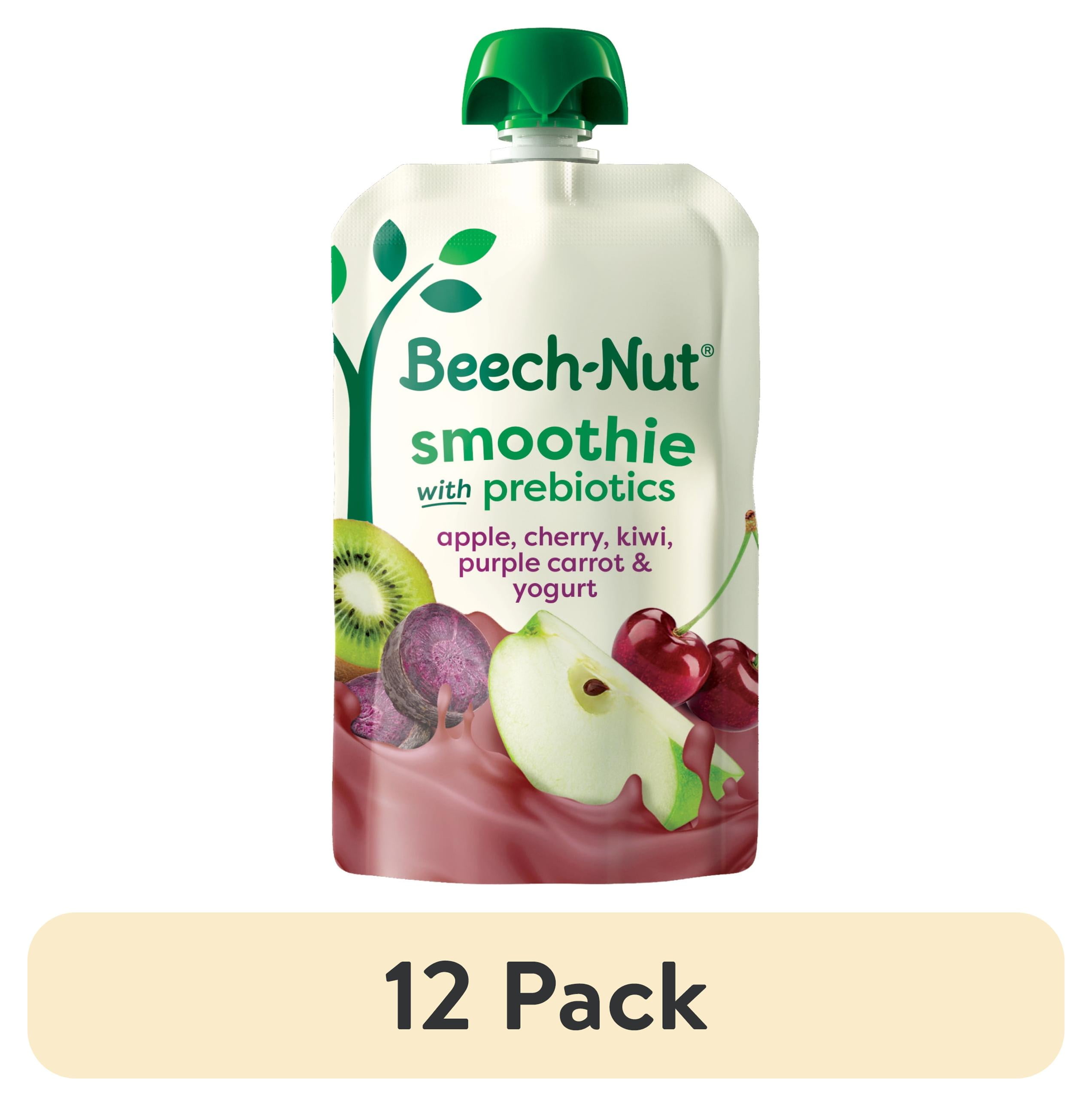 (12 pack) Beech-Nut Smoothie + Prebiotics for Toddlers, Apple Cherry ...