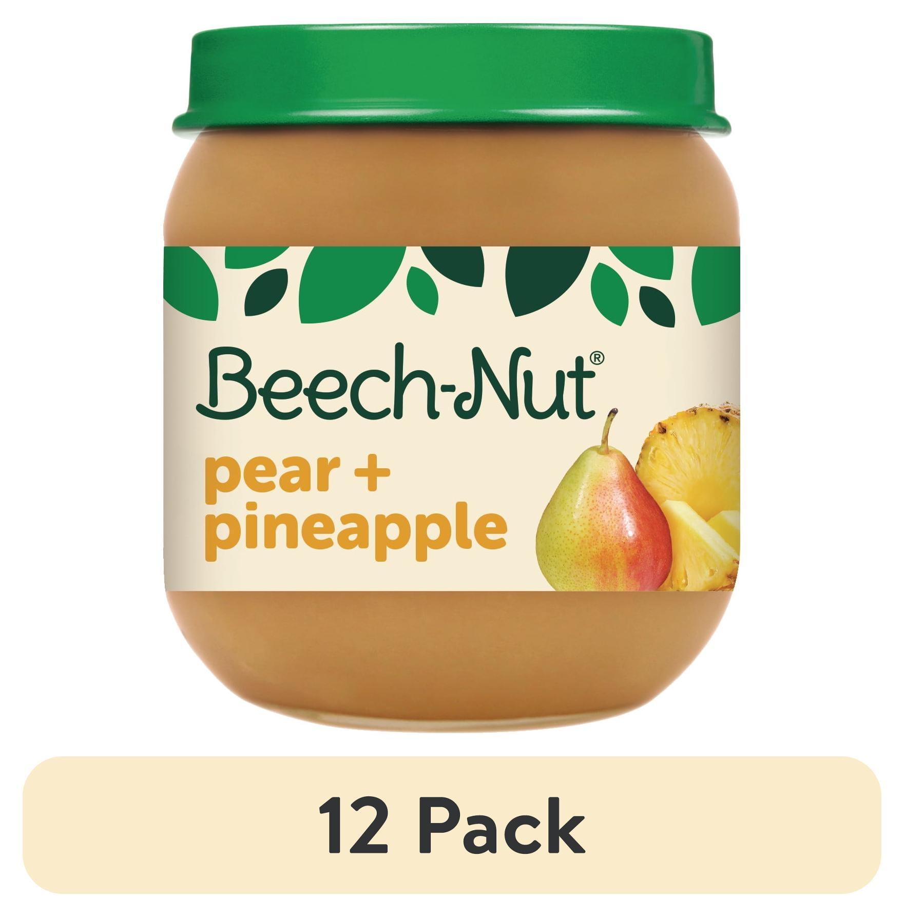 (12 pack) Beech-Nut Stage 2 Baby Food, Pear & Pineapple, 4 oz Jar ...