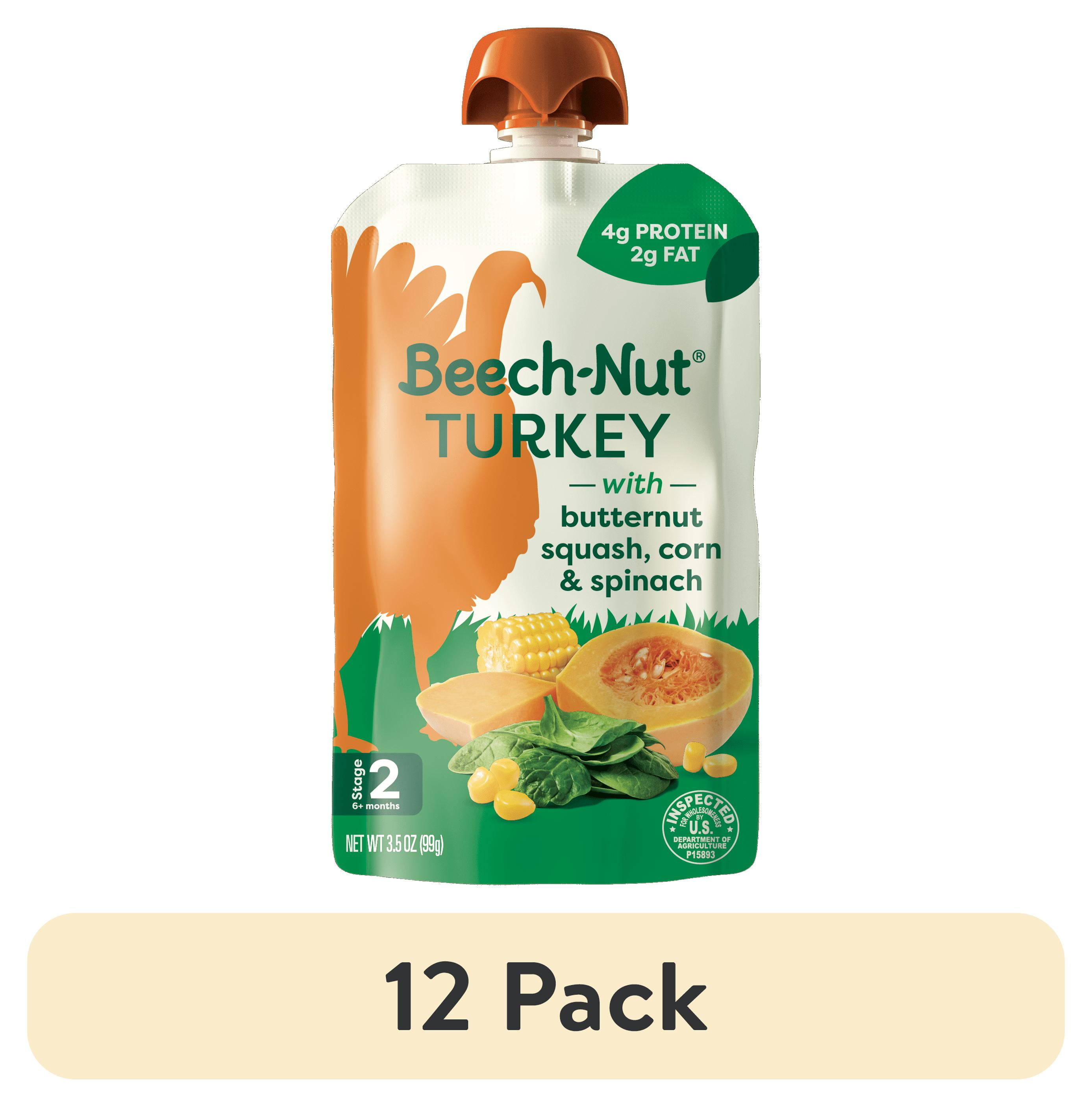 (12 pack) Beech-Nut Turkey Stage 2 Baby Food, Turkey Butternut Squash ...