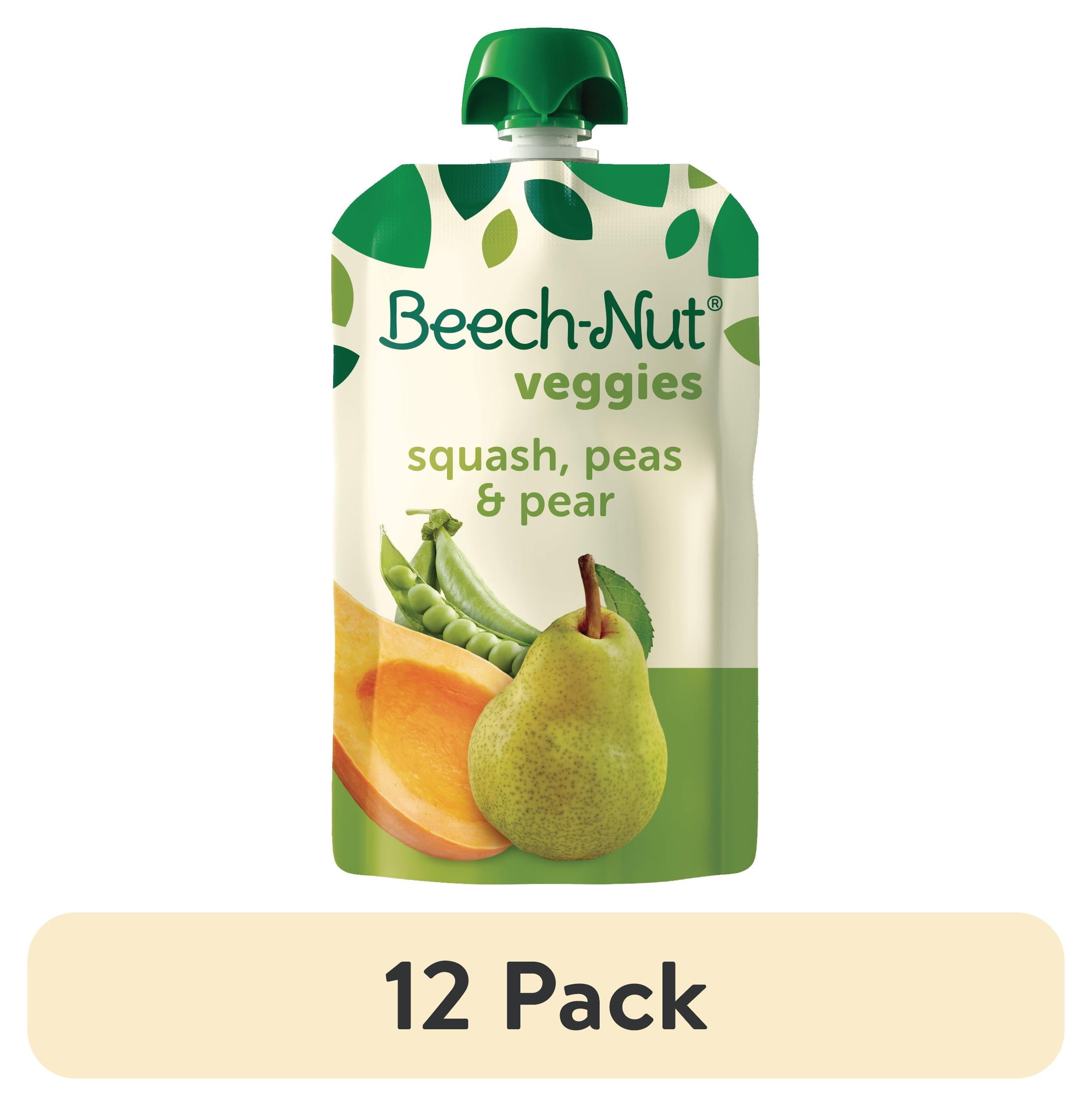 (12 pack) Beech-Nut Veggies Stage 2 Baby Food, Squash Peas & Pears, 3.5 ...