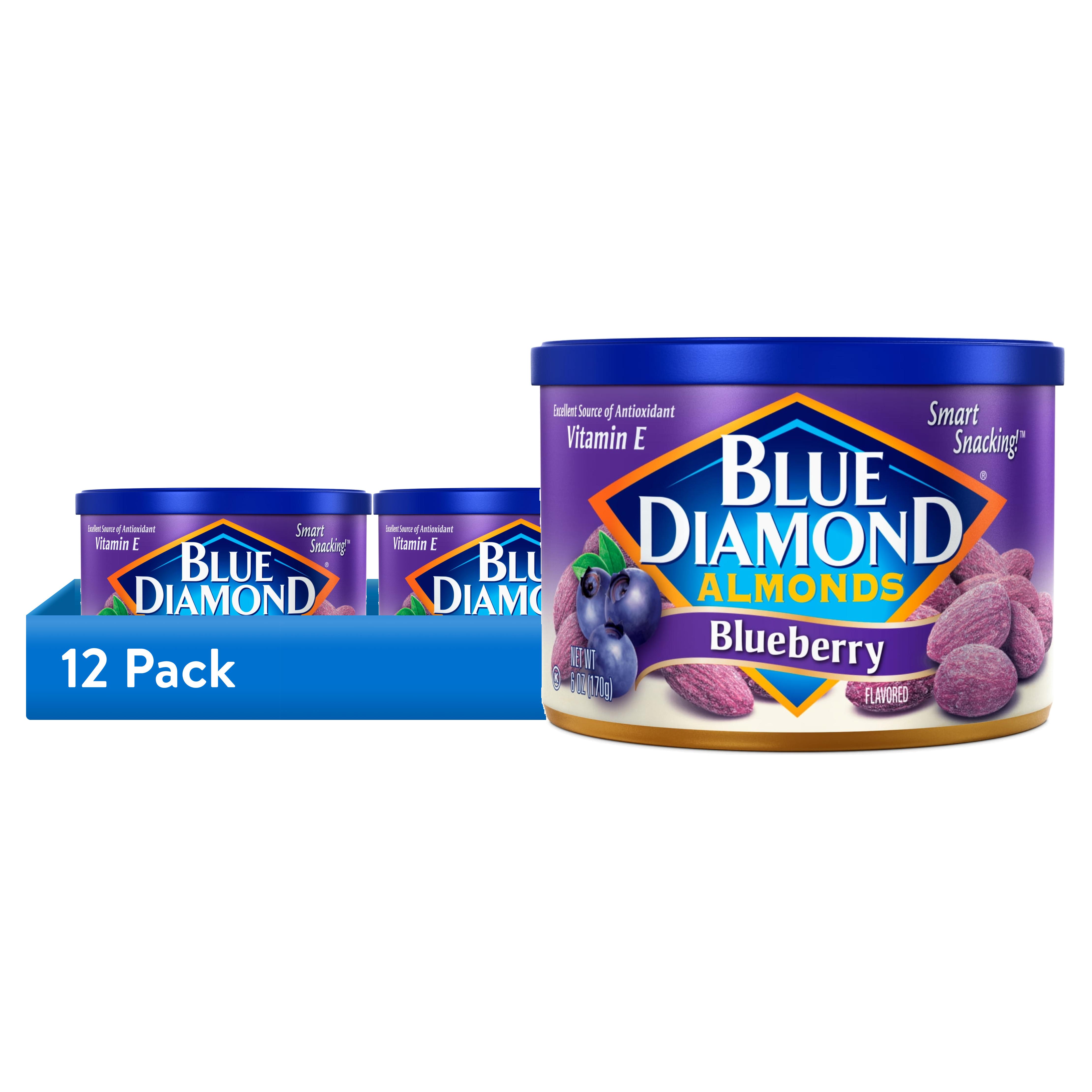 (12 pack) Blue Diamond, Blueberry Flavored Roasted Almonds, Crunchy ...