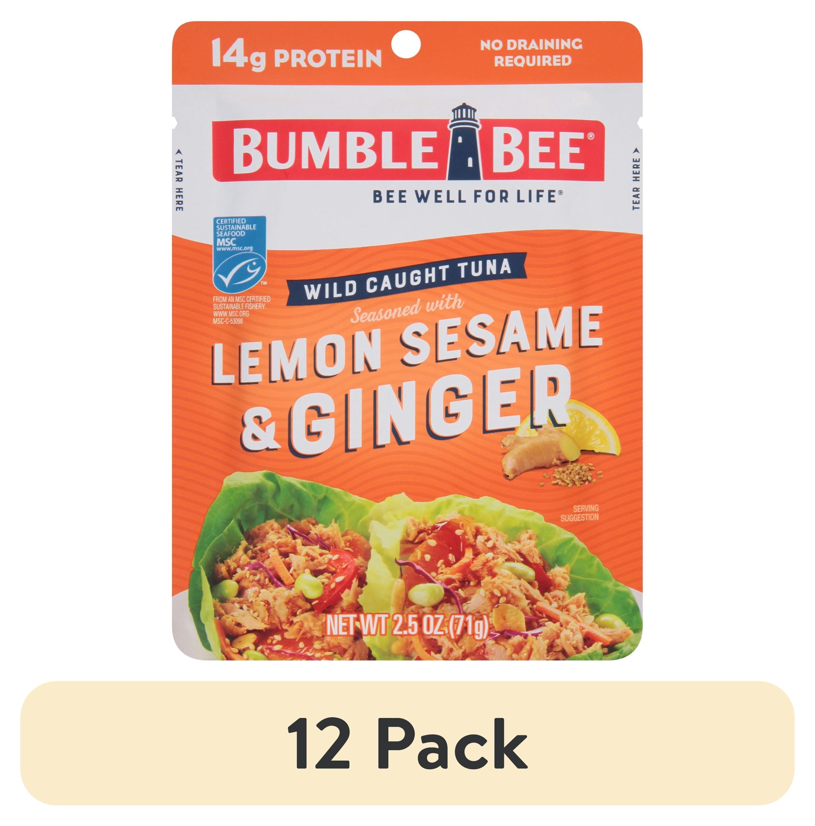 (12 pack) Bumble Bee Lemon Sesame & Ginger Seasoned Light Tuna, Wild ...