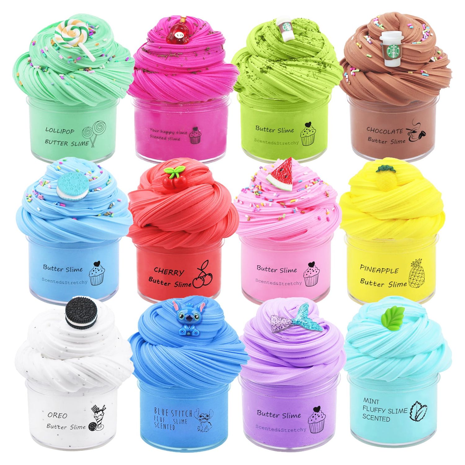 Kit with 3 Pack Butter Slime,Pink Watermelon,White Ice Cream and Ocean ...