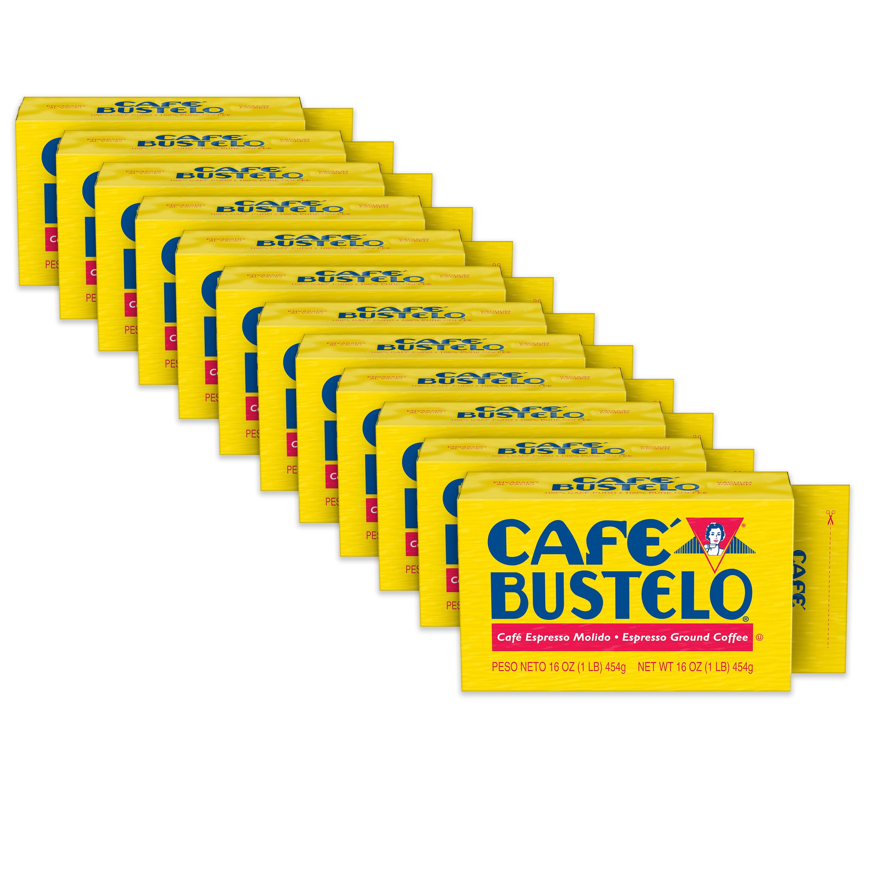 (12 pack) Cafe Bustelo Ground Coffee, Dark Roast, 16 oz Brick - Walmart.com