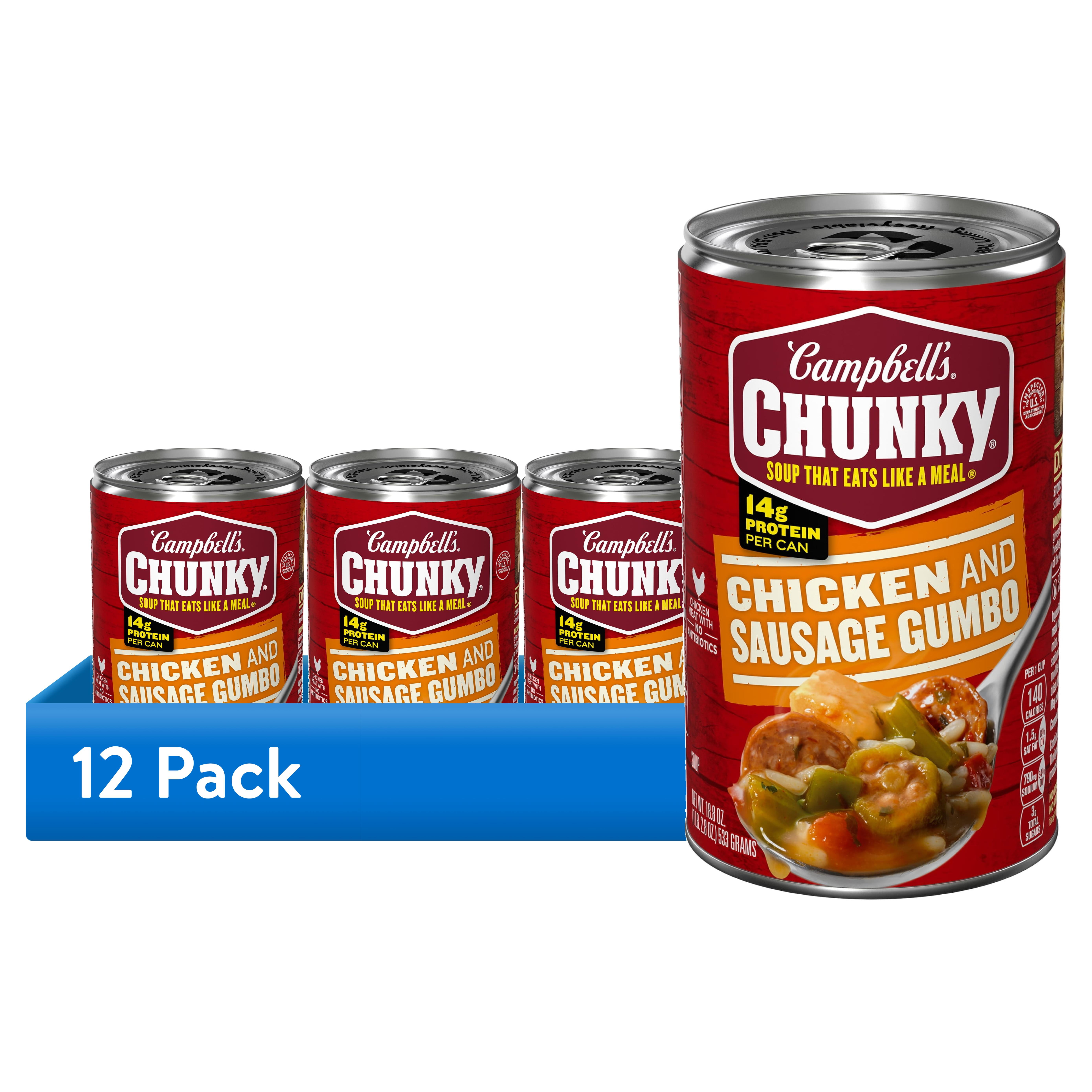 (12 pack) Campbell's Chunky Soup, Ready to Serve Chicken and Sausage ...