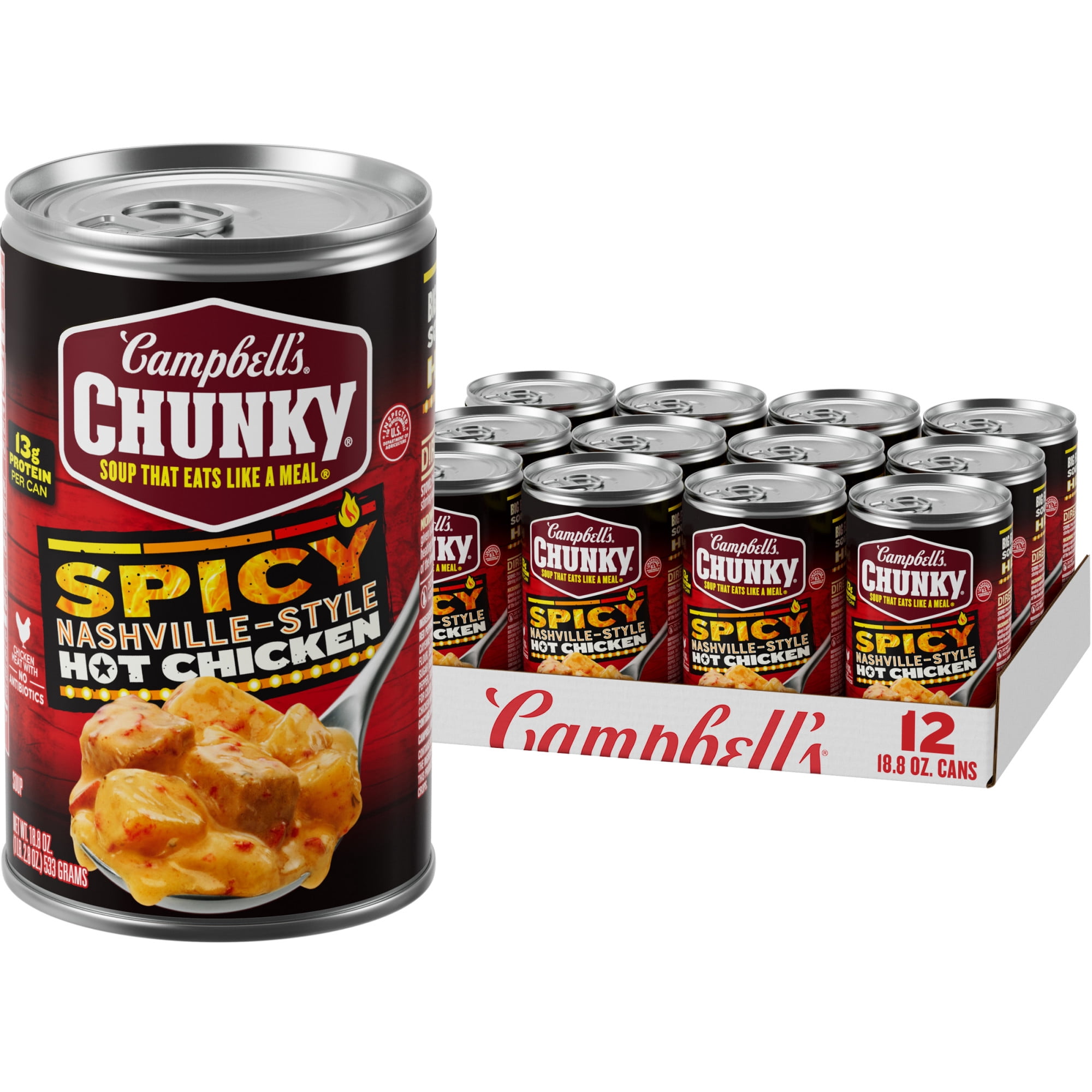 (12 pack) Campbell’s Chunky Soup, Spicy Nashville-Style Hot Chicken ...