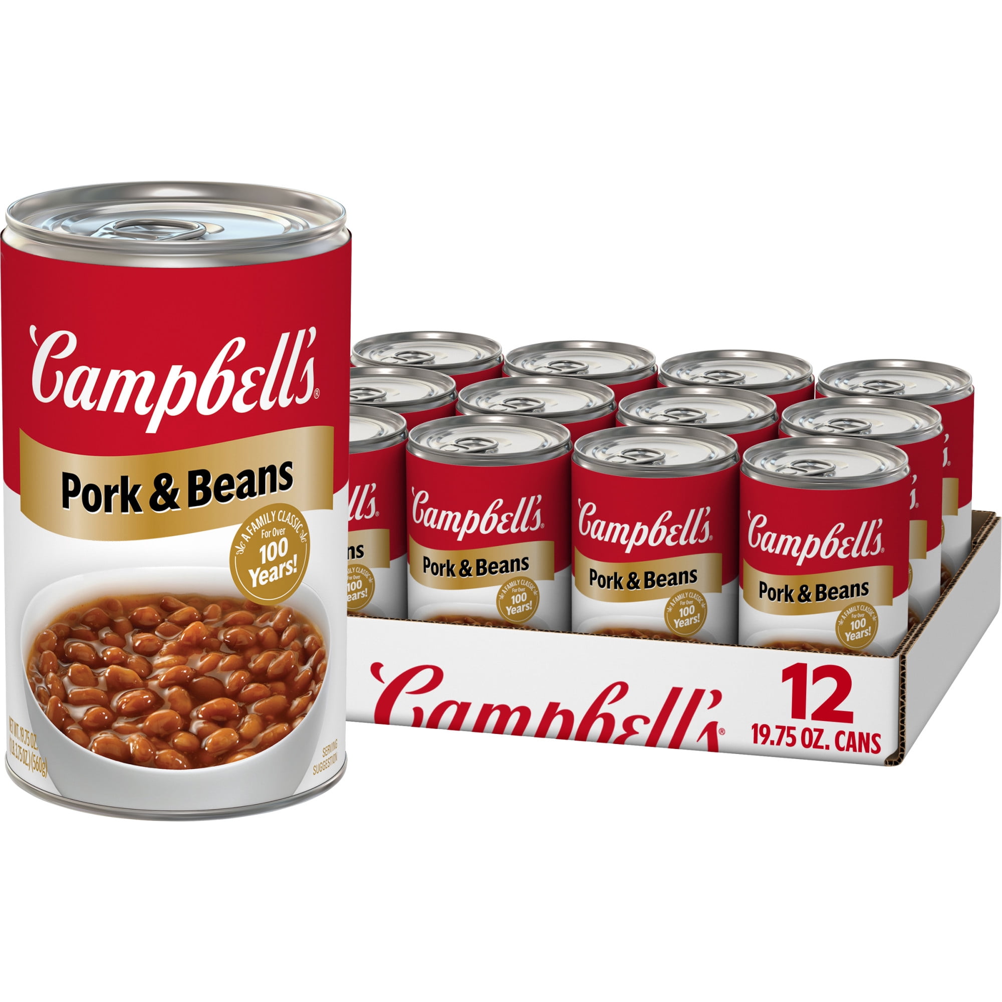 (12 pack) Campbell's Pork and Beans, 19.75 oz Can - Walmart.com