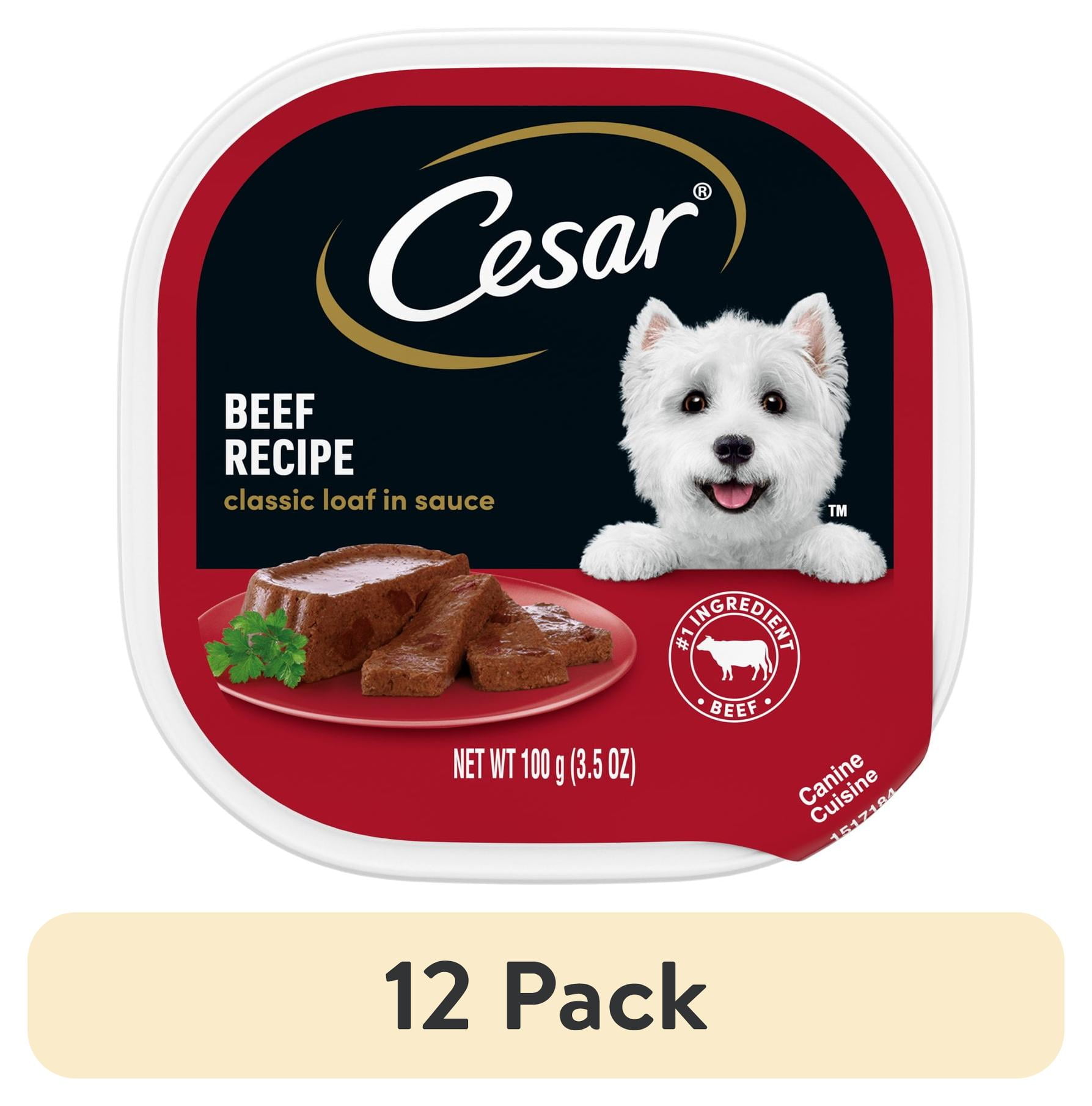 (12 pack) Cesar Classic Loaf In Sauce Beef Recipe Wet Dog Food, 3.5 Oz ...