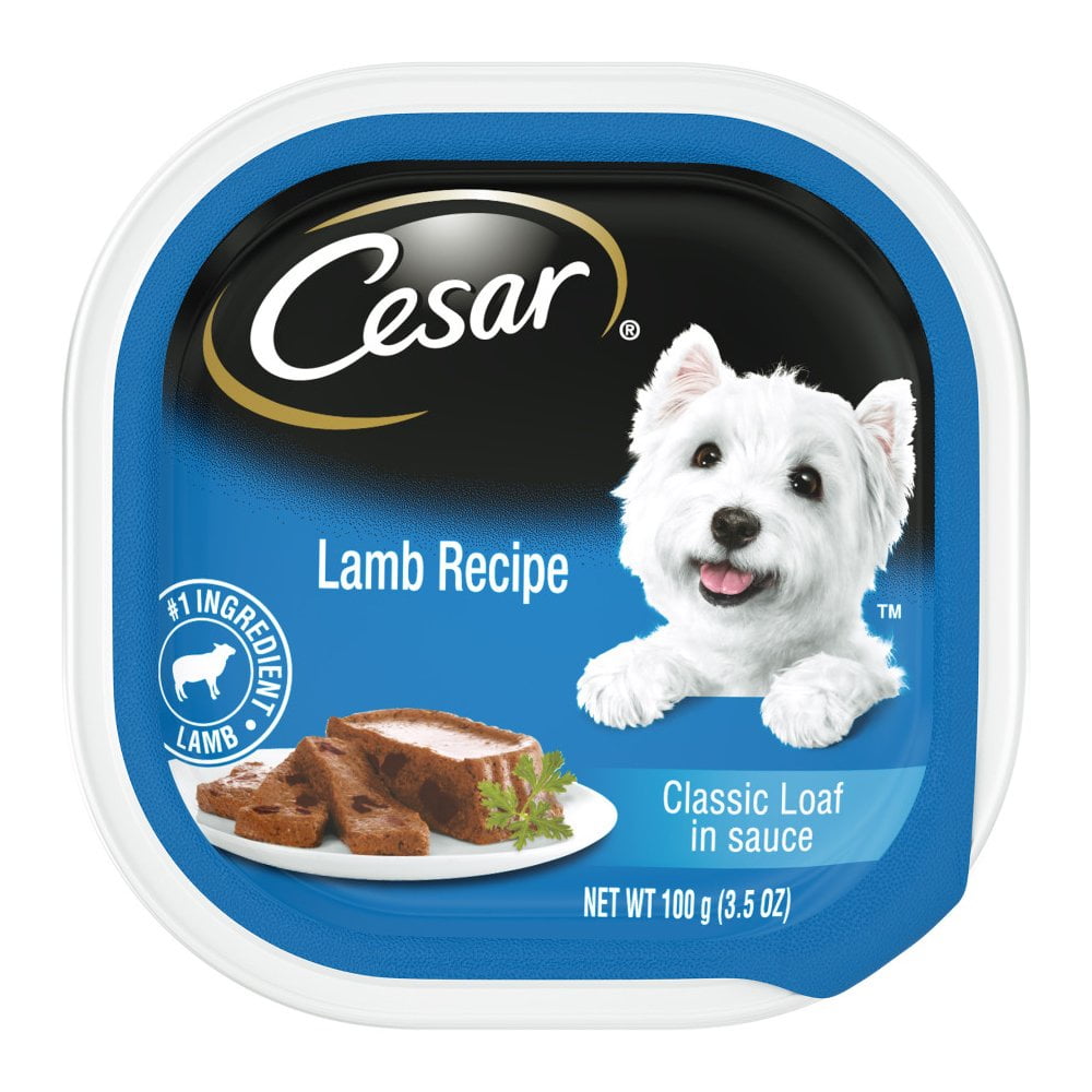 (12 pack) Cesar Classic Loaf In Sauce Lamb Recipe Wet Dog Food, 3.5 Oz ...