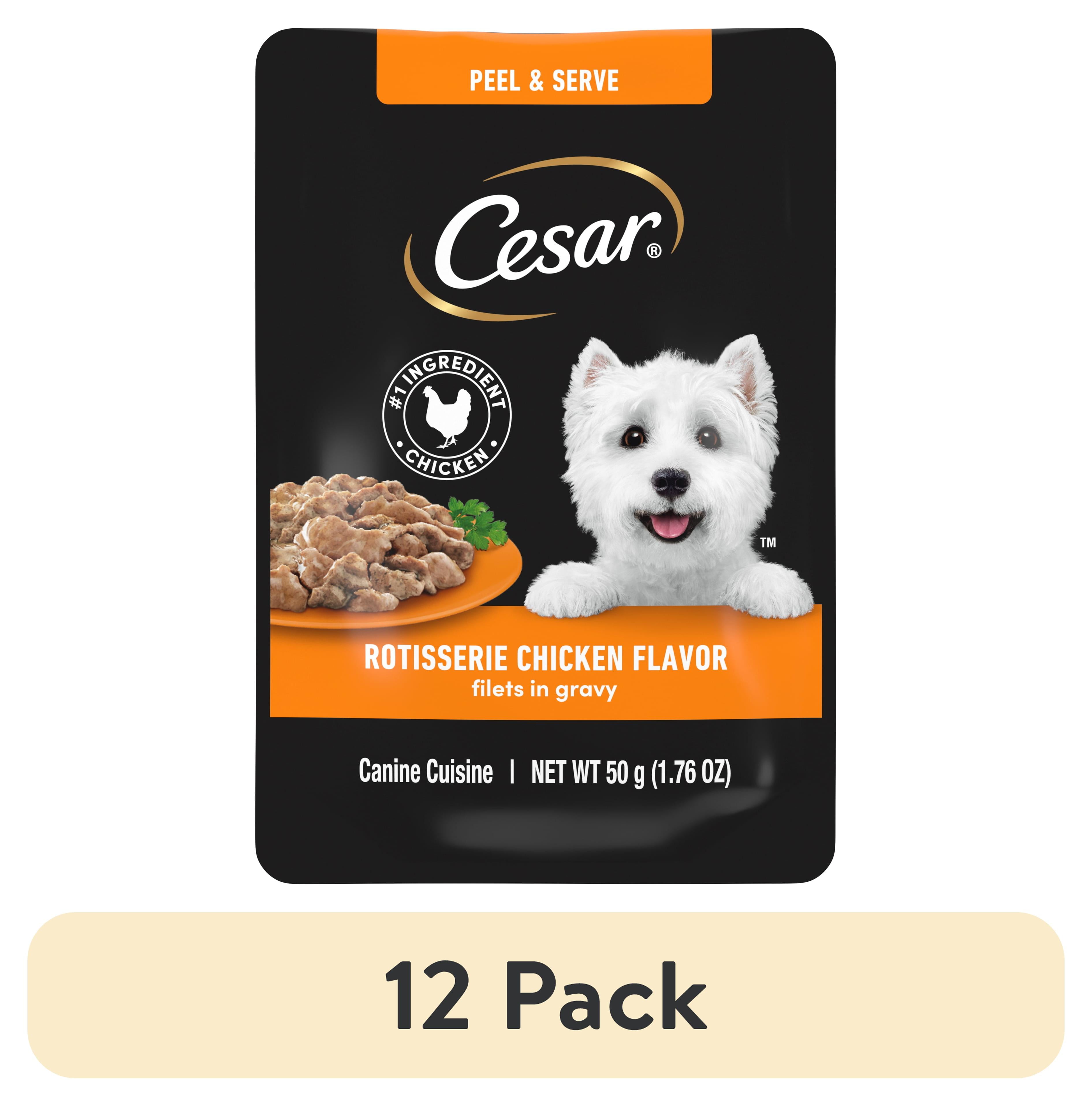 (12 pack) Cesar Filets in Gravy Rotisserie Chicken Flavor Wet Dog Food ...