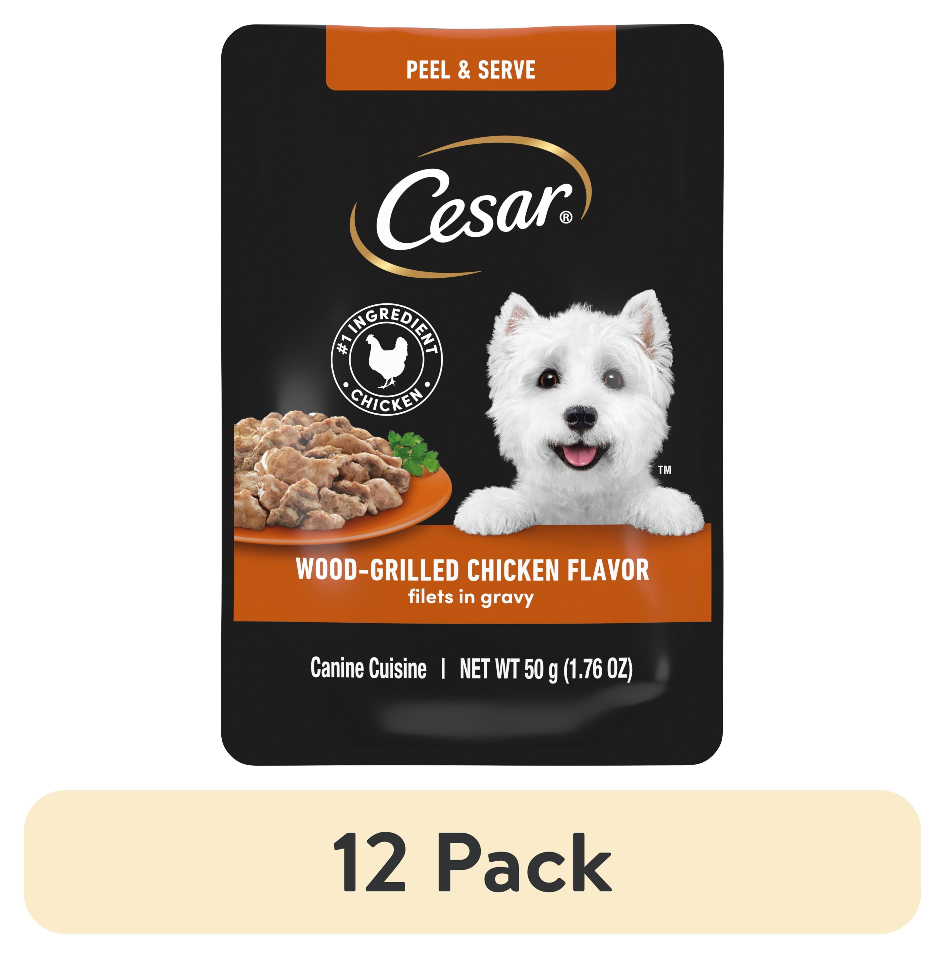 (12 pack) Cesar Filets in Gravy Wood-Grilled Chicken Flavor Wet Dog ...