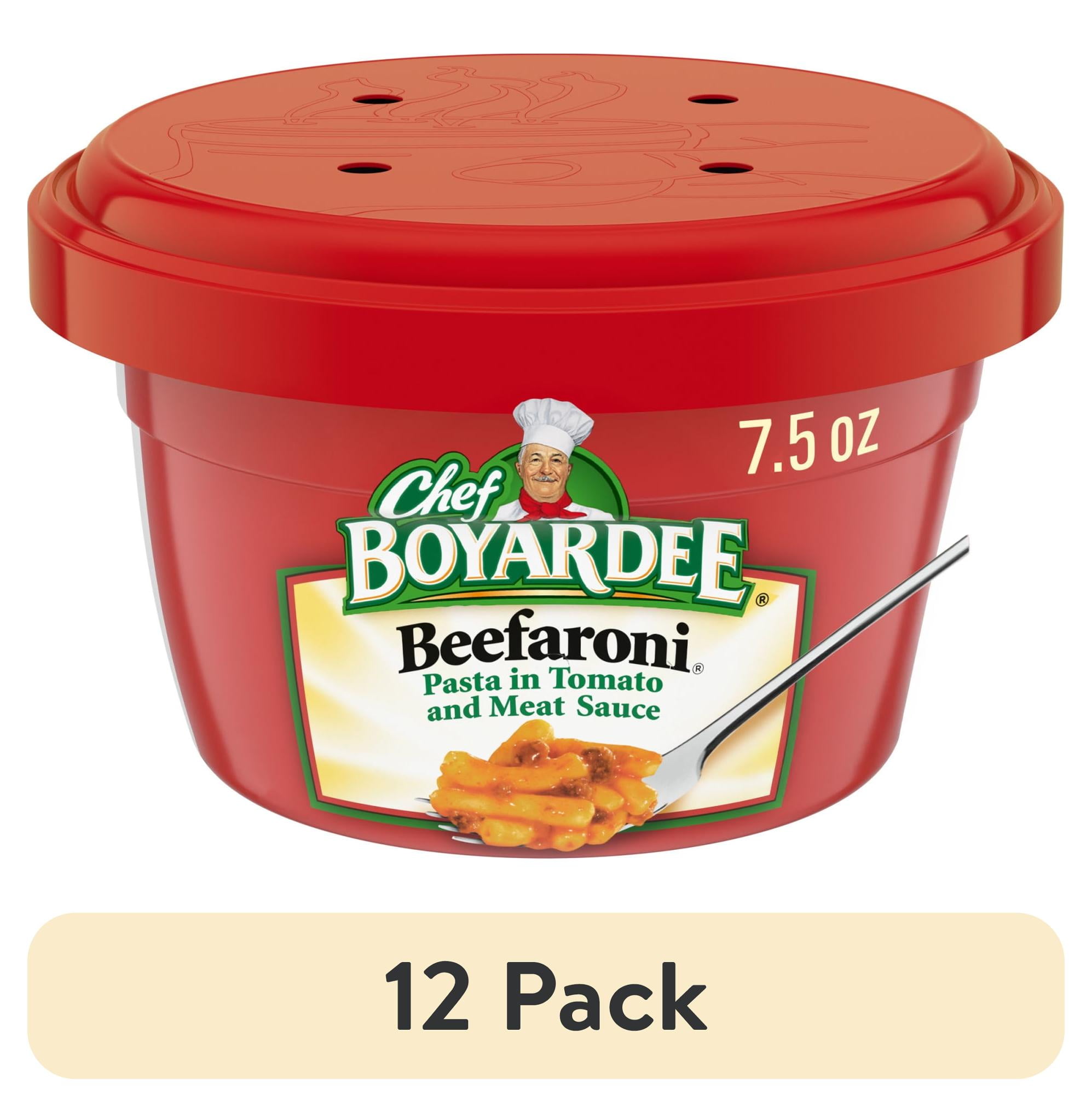 (12 pack) Chef Boyardee Beefaroni, Pasta in Tomato and Meat Sauce, Microwavable Meal, 7.5 oz ...