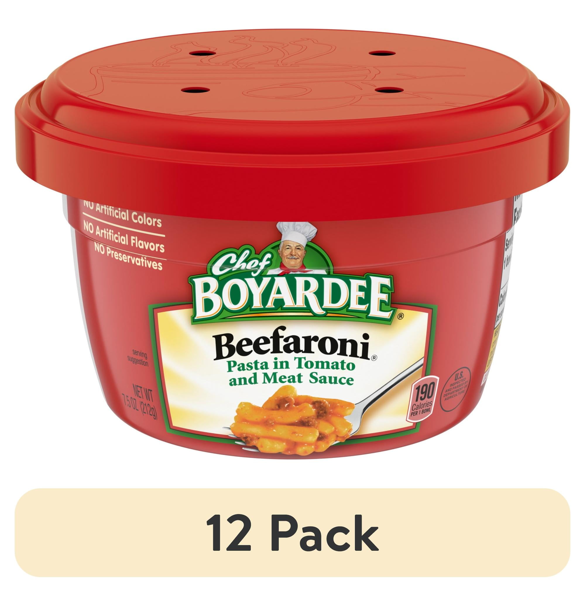 (12 pack) Chef Boyardee Beefaroni, Pasta in Tomato and Meat Sauce ...