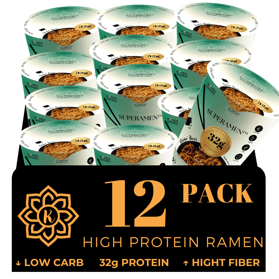 IMMI Black Garlic Chicken Instant Ramen, 12 Pack, 32g Plant-Based ...