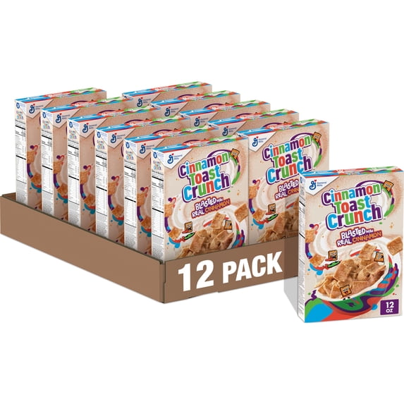 (12 pack) Cinnamon Toast Crunch Breakfast Cereal, Crispy Cinnamon ...