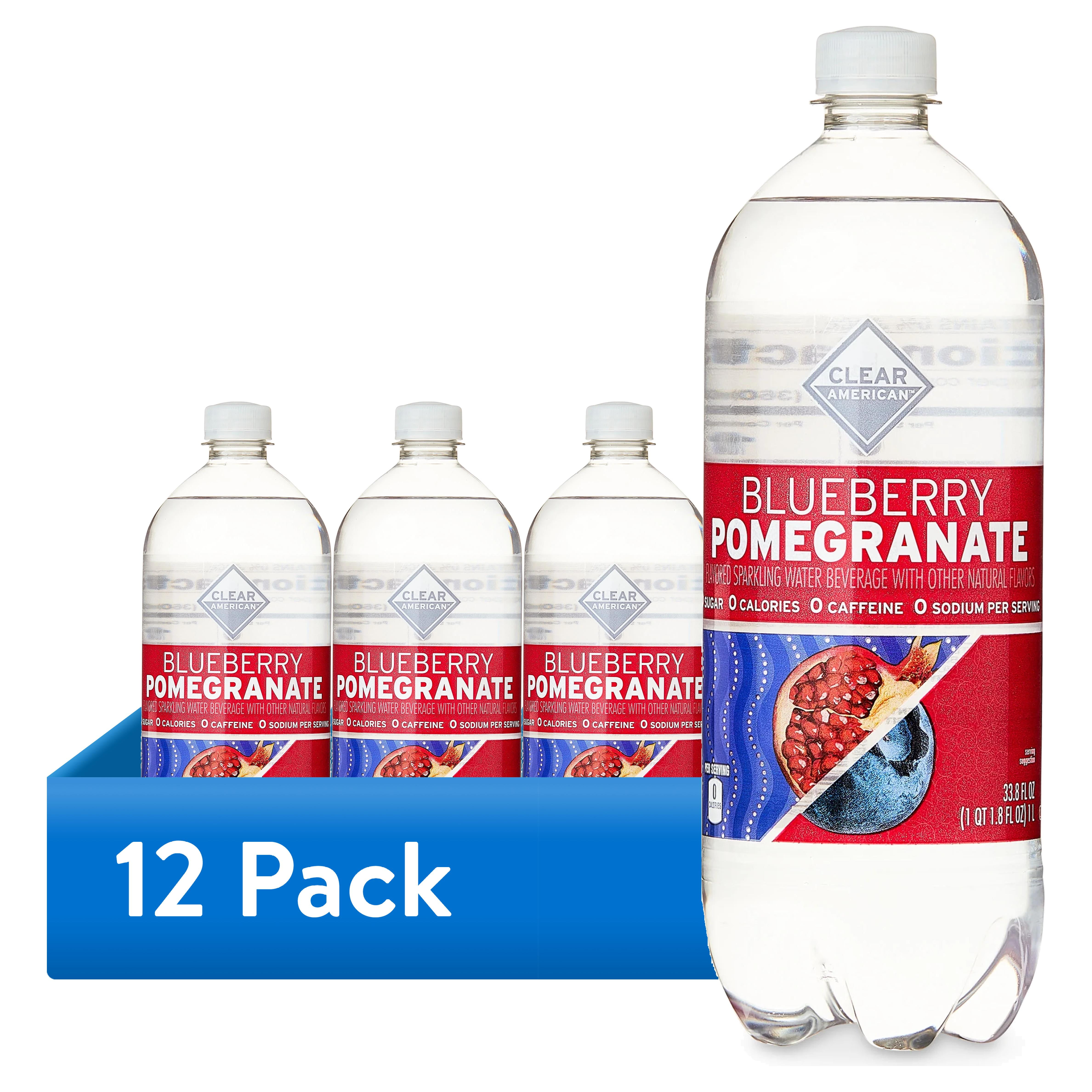 (12 pack) Clear American Sparkling Water, Blueberry Pomegranate, 33.8 fl oz - Walmart.com