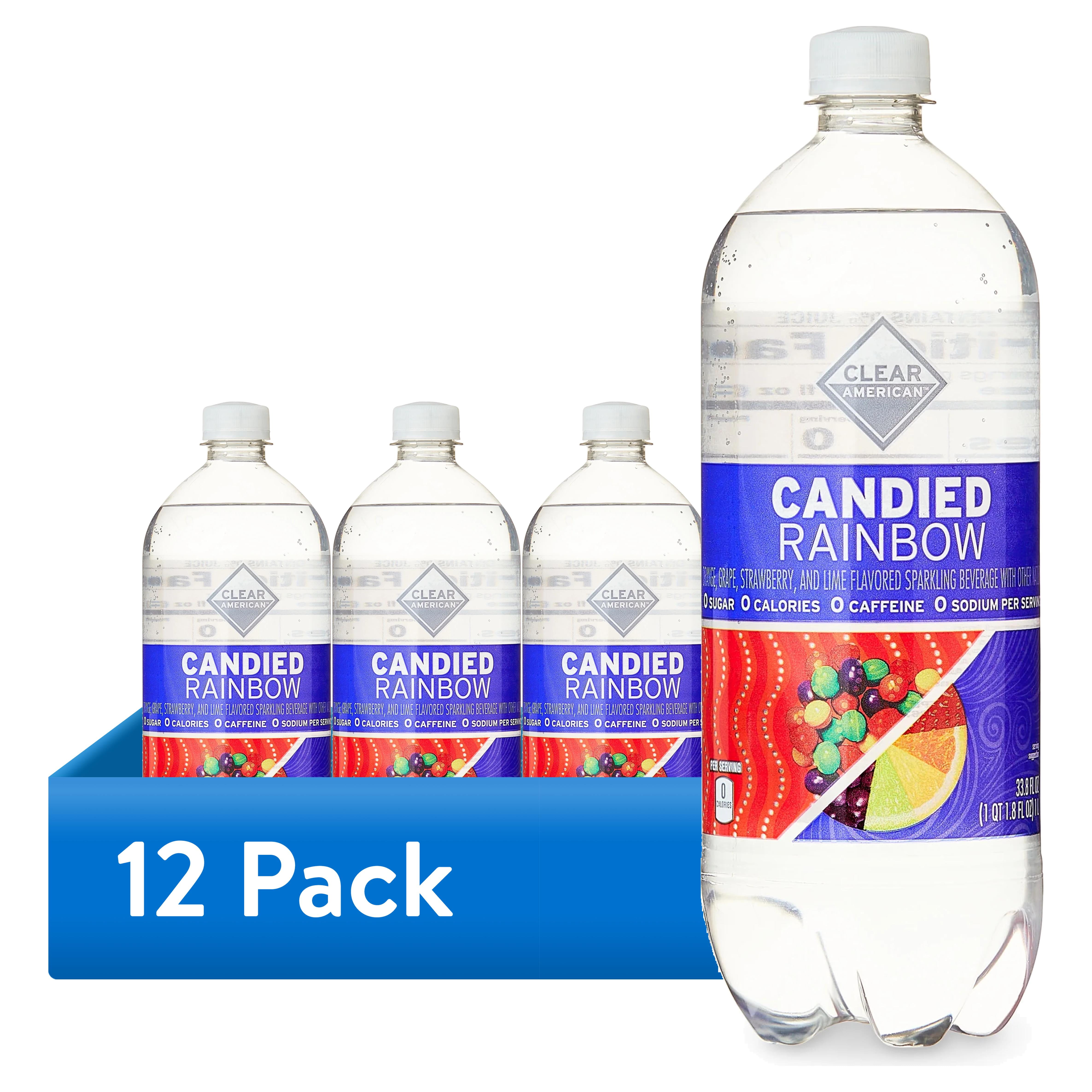(12 pack) Clear American Sparkling Water, Rainbow Fusion, 33.8 fl oz ...