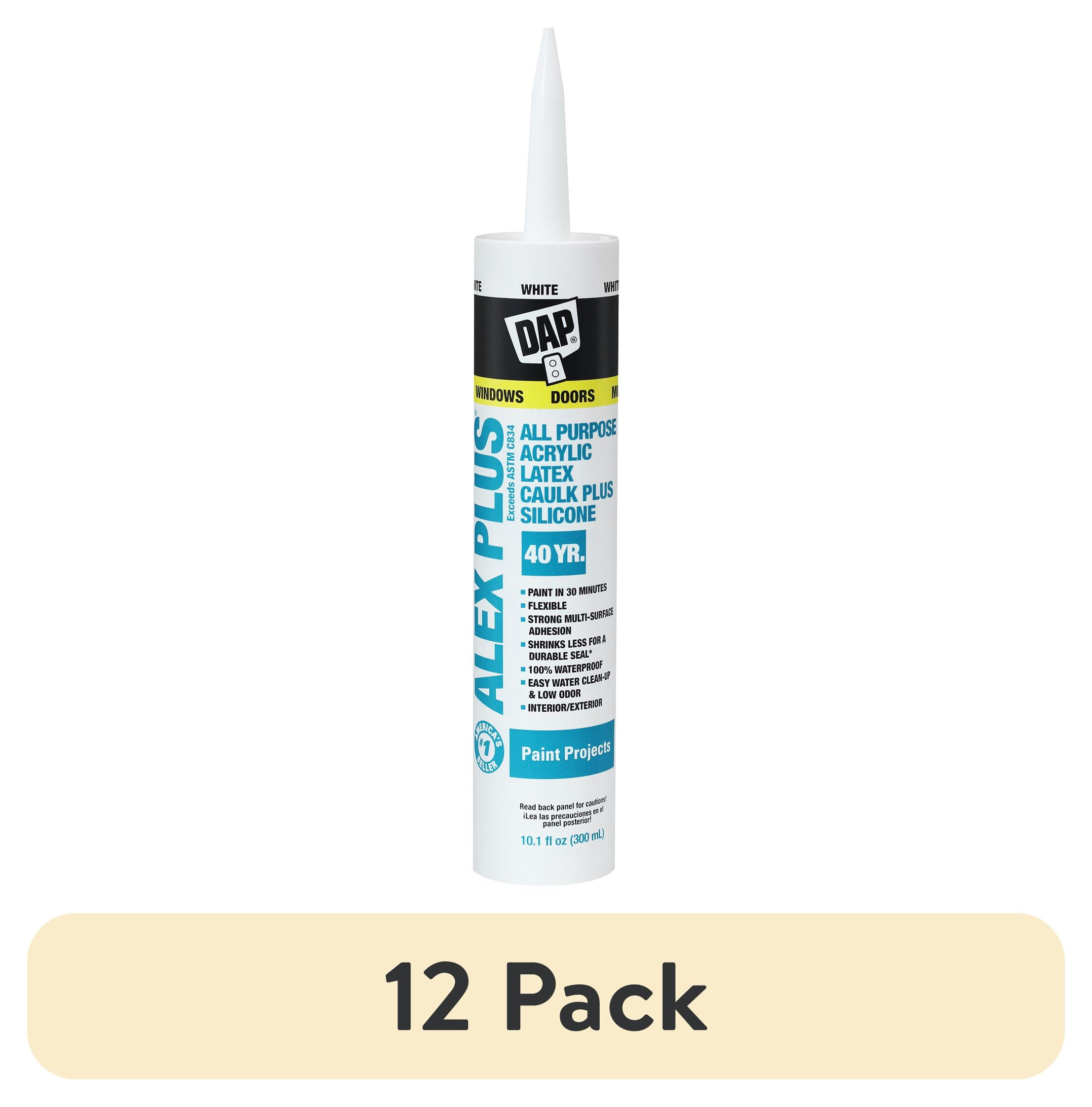 (12 pack) DAP Alex Plus 10.1 oz White All Purpose Acrylic Latex Caulk ...