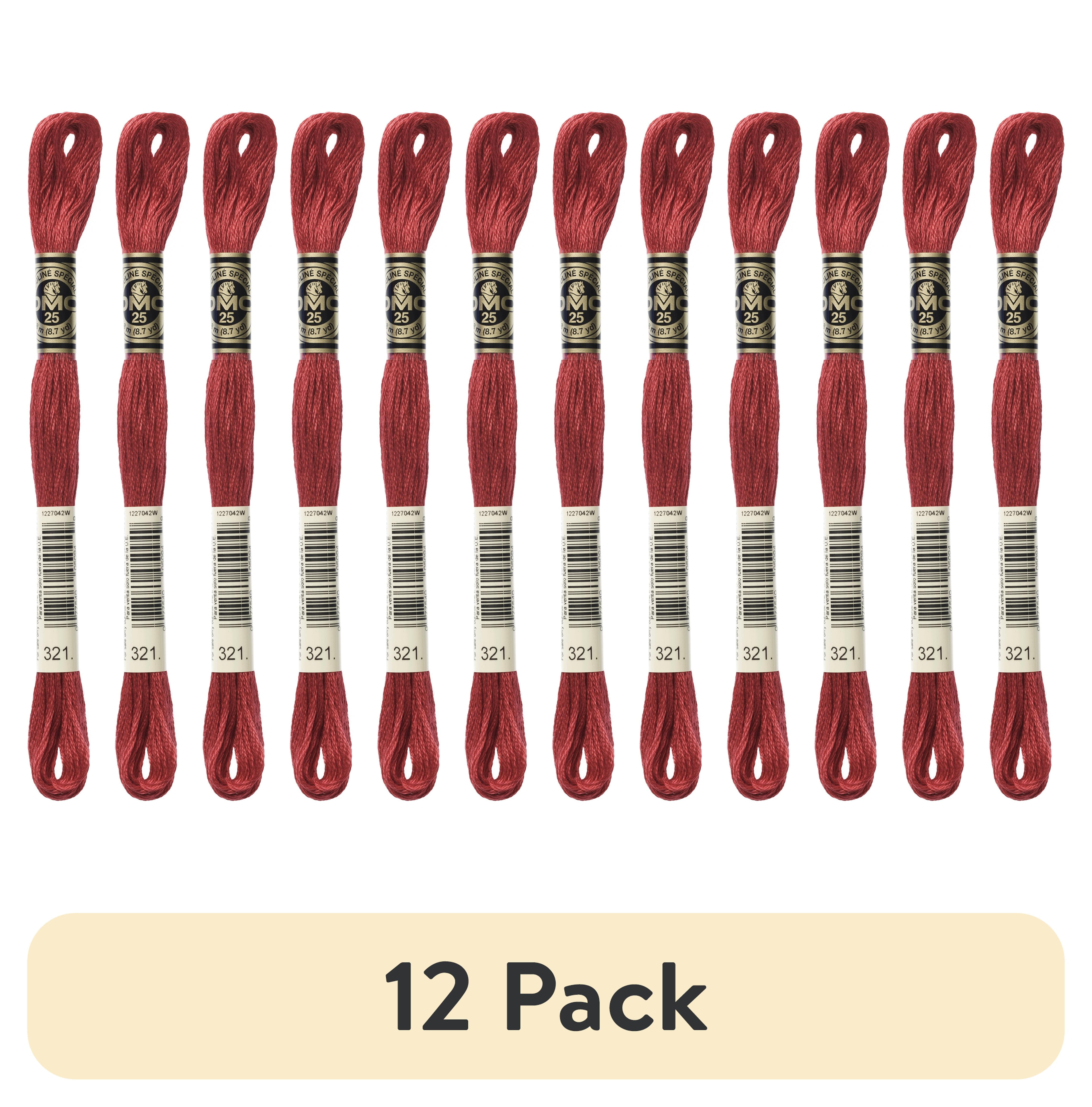 (12 pack) DMC Mouline 117-321 Six-Strand Embroidery Thread, Red, 8.7 ...