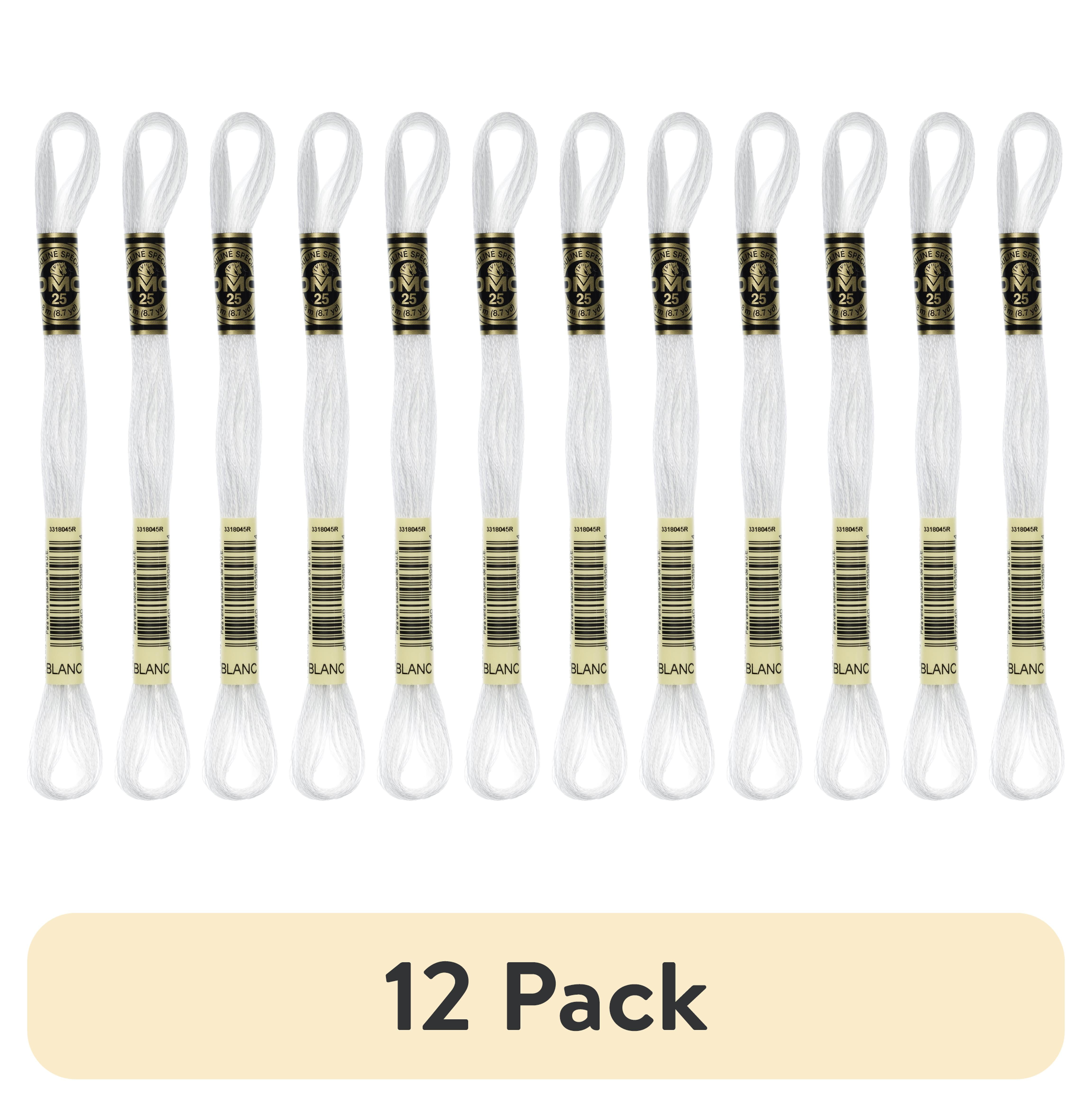 (12 pack) DMC Mouline 117-BLANC Six-Strand Embroidery Thread, White, 8. ...