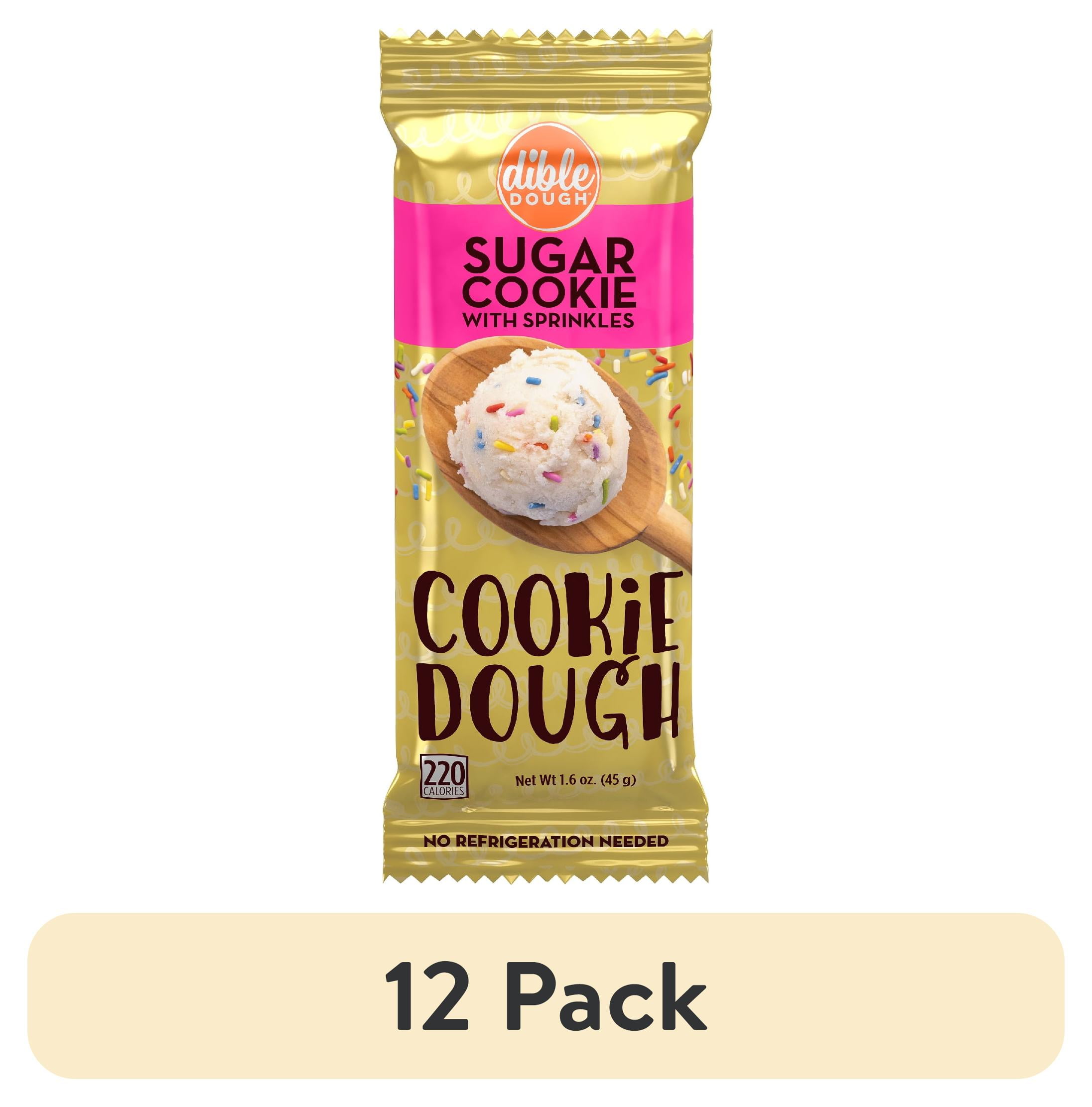 (12 pack) Dible Dough Sugar Cookie with Sprinkles Edible Cookie Dough ...