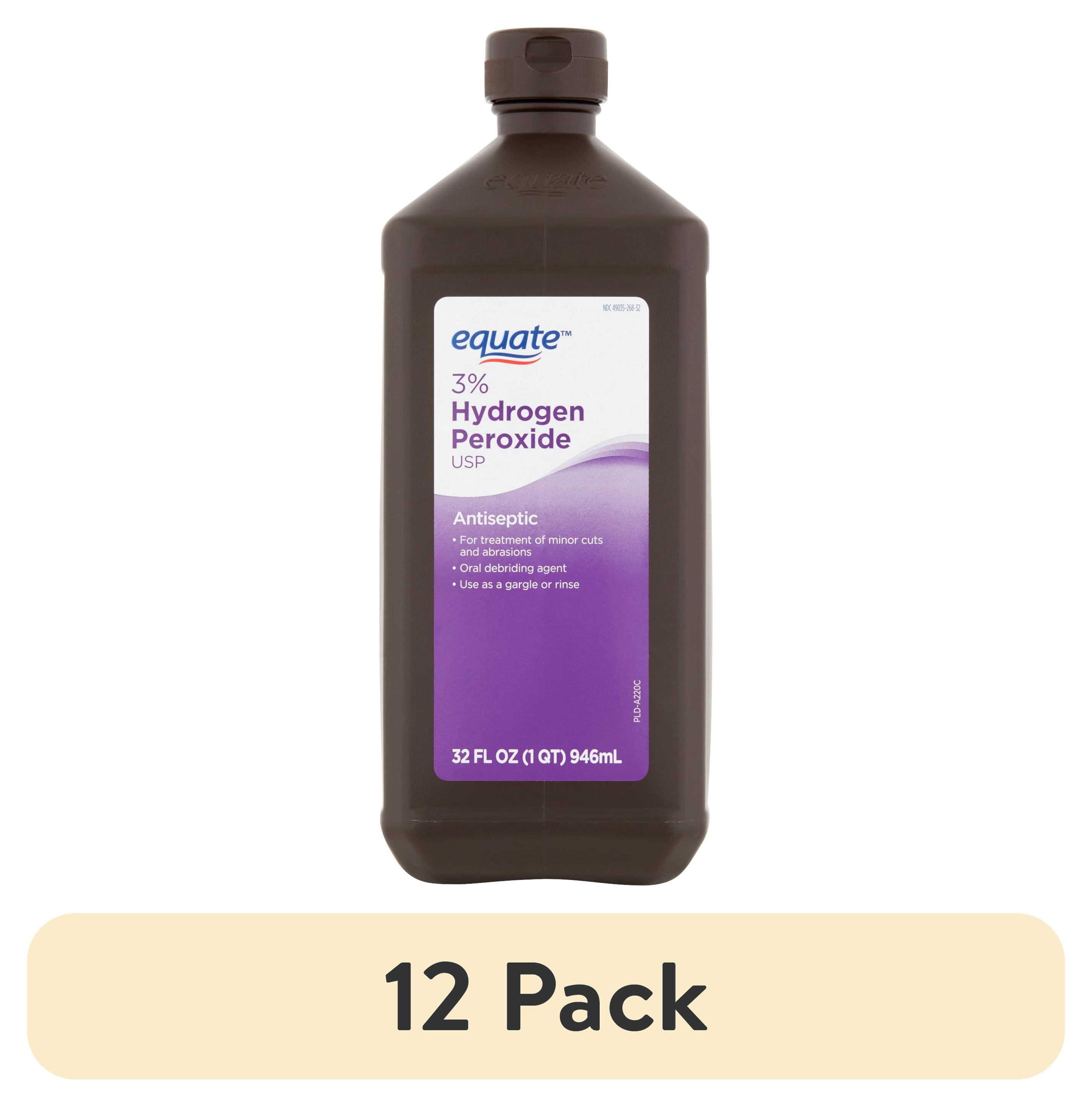 (12 pack) Equate 3% Hydrogen Peroxide Liquid USP Antiseptic, 32 fl oz ...