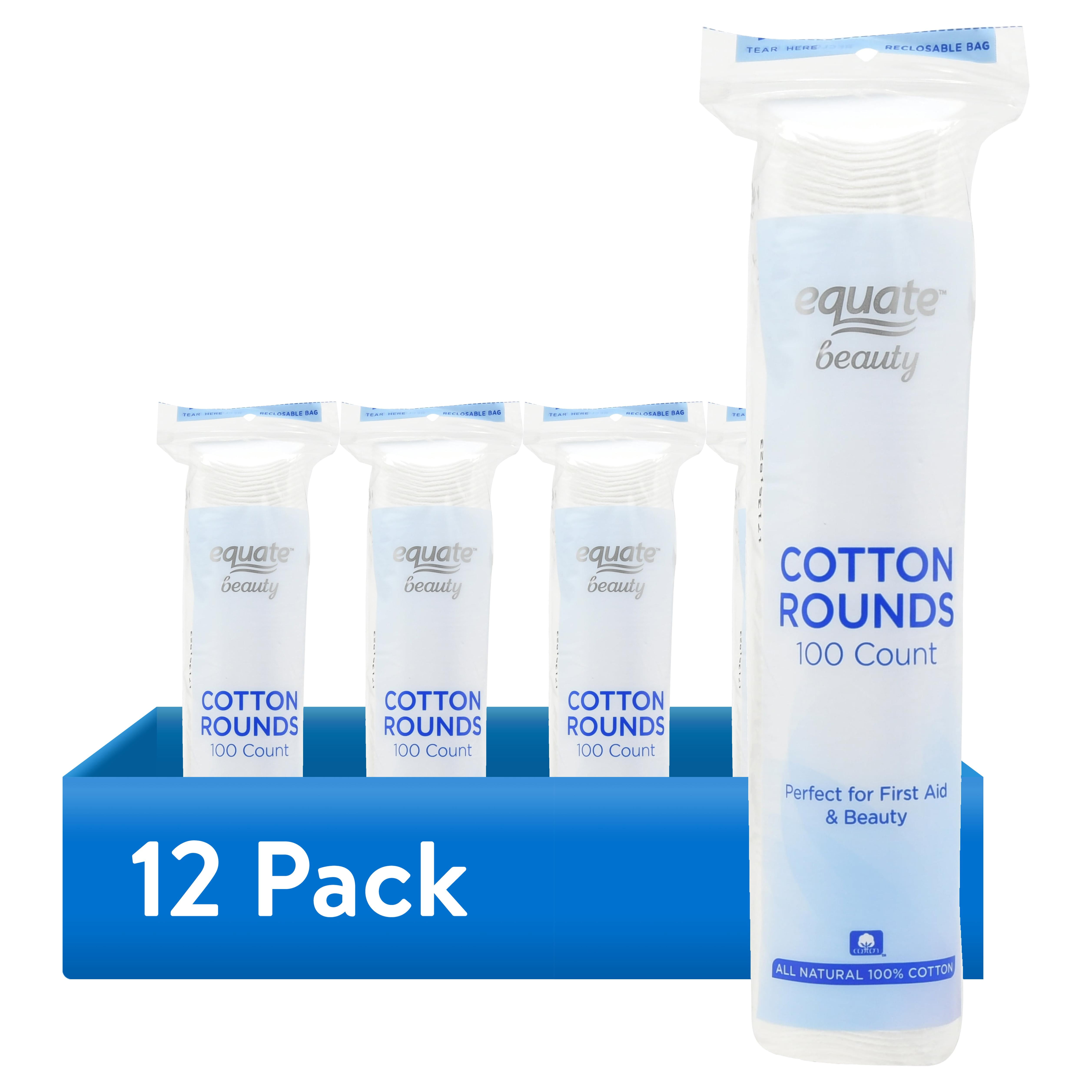Brandclub - (12 pack) Equate Cotton Rounds, 100 Count