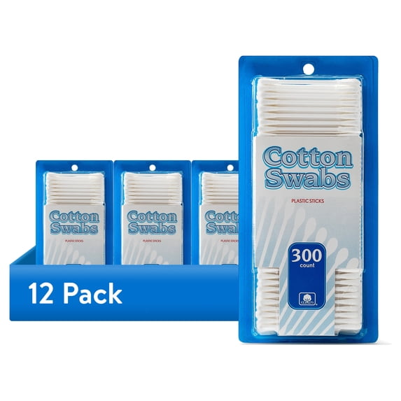 (12 pack) Equate Cotton Swabs, 300 Count - Walmart.com