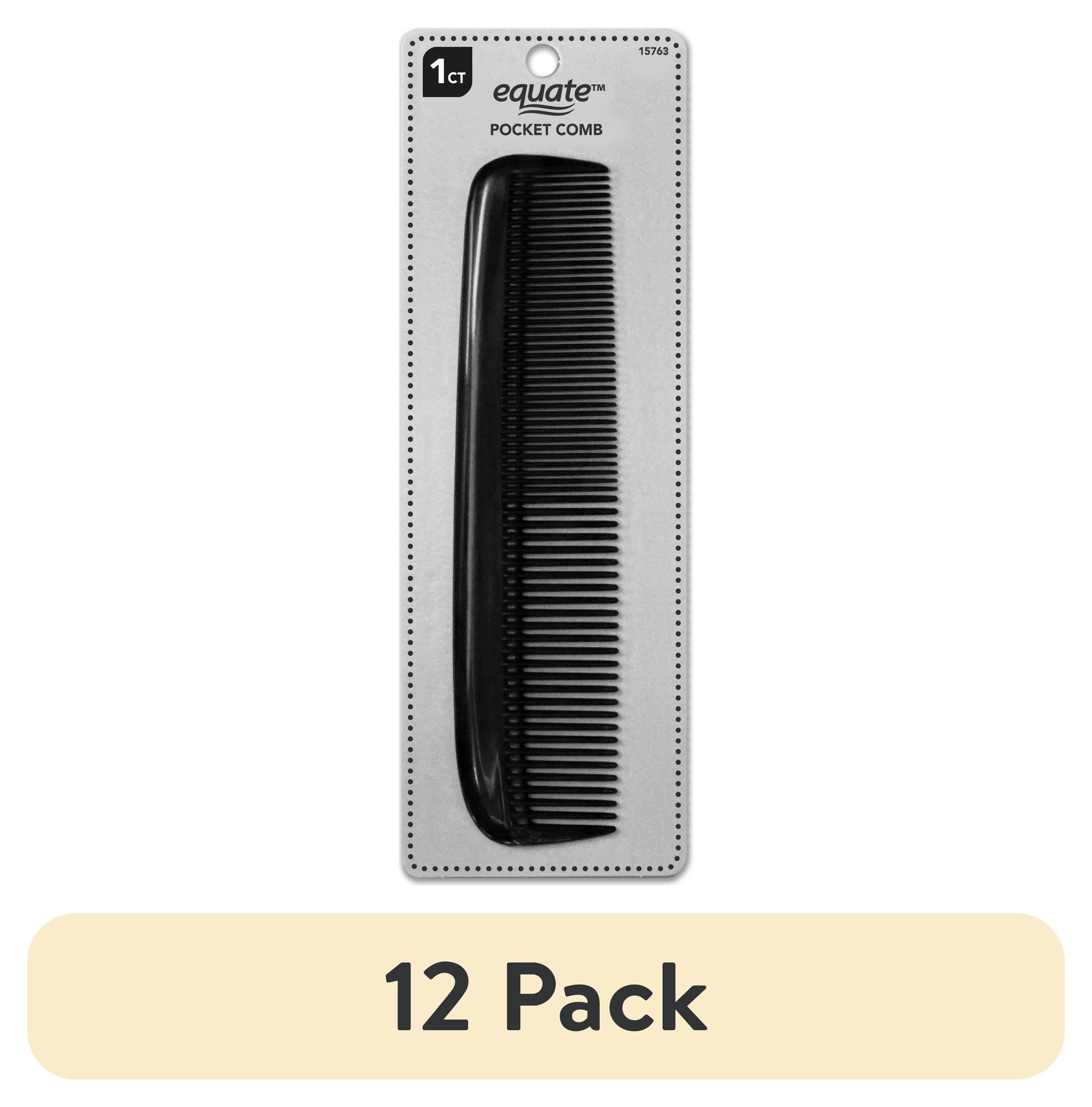 (12 pack) Equate Pocket Comb for Everyday Use on Short Hair, Black, 1 ...