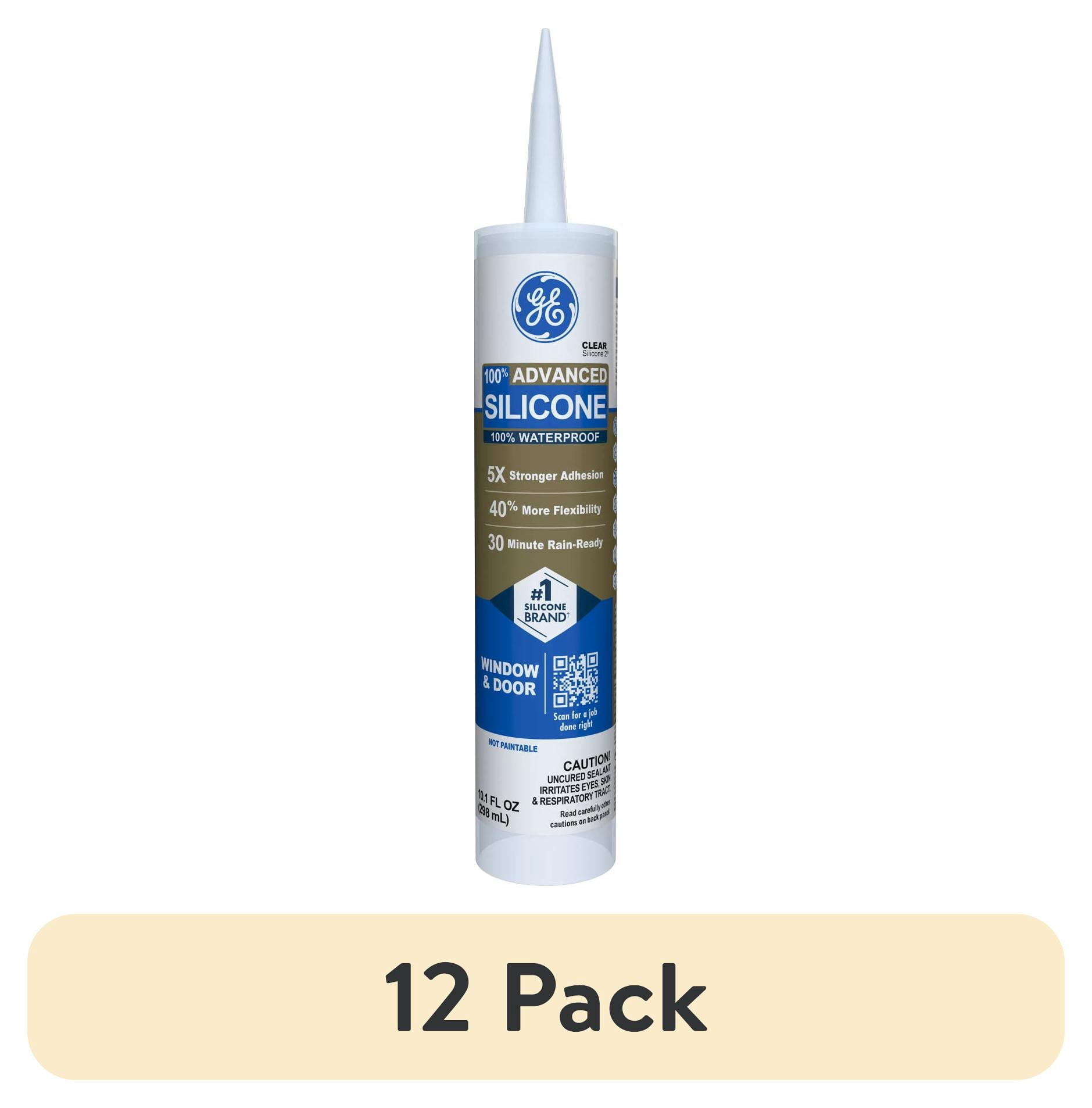 (12 pack) GE Advanced Silicone Window & Door Sealant, Pack of 1, Clear ...