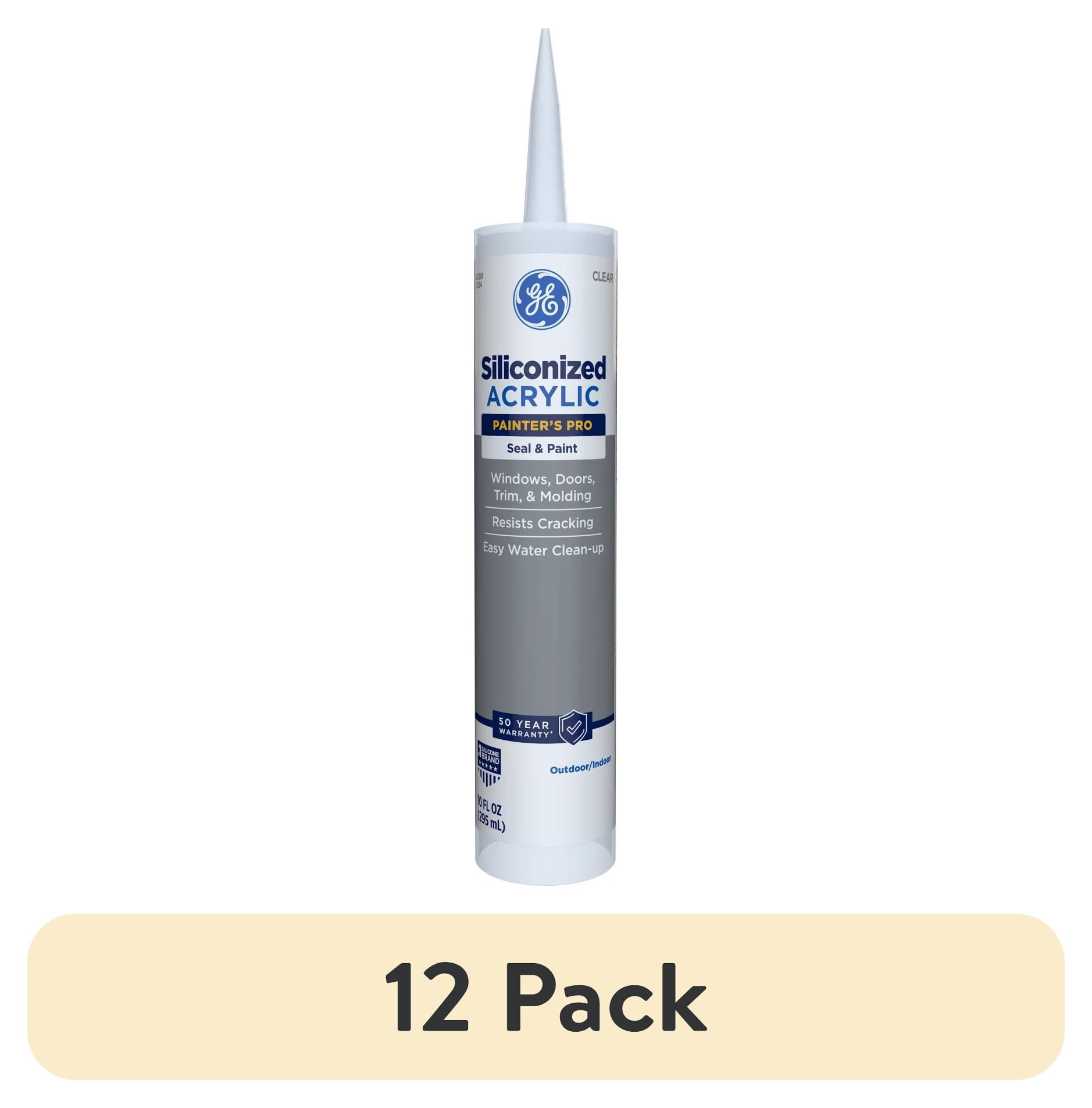 (12 pack) GE Siliconized Acrylic Painters Pro Sealant Seal & Paint ...