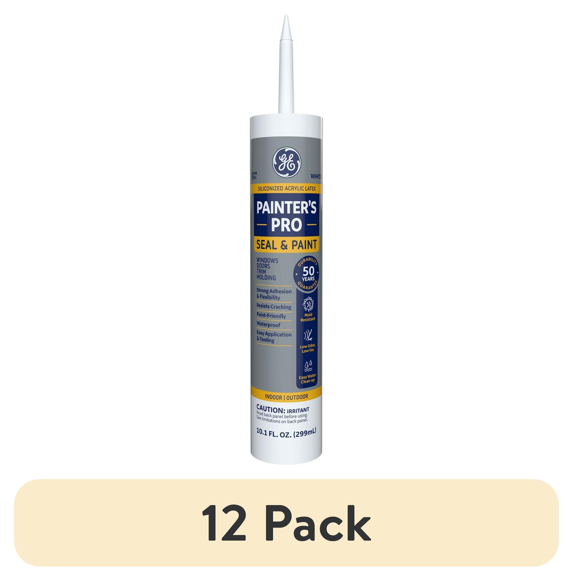(12 pack) GE Siliconized Acrylic Painters Pro Sealant Seal & Paint ...