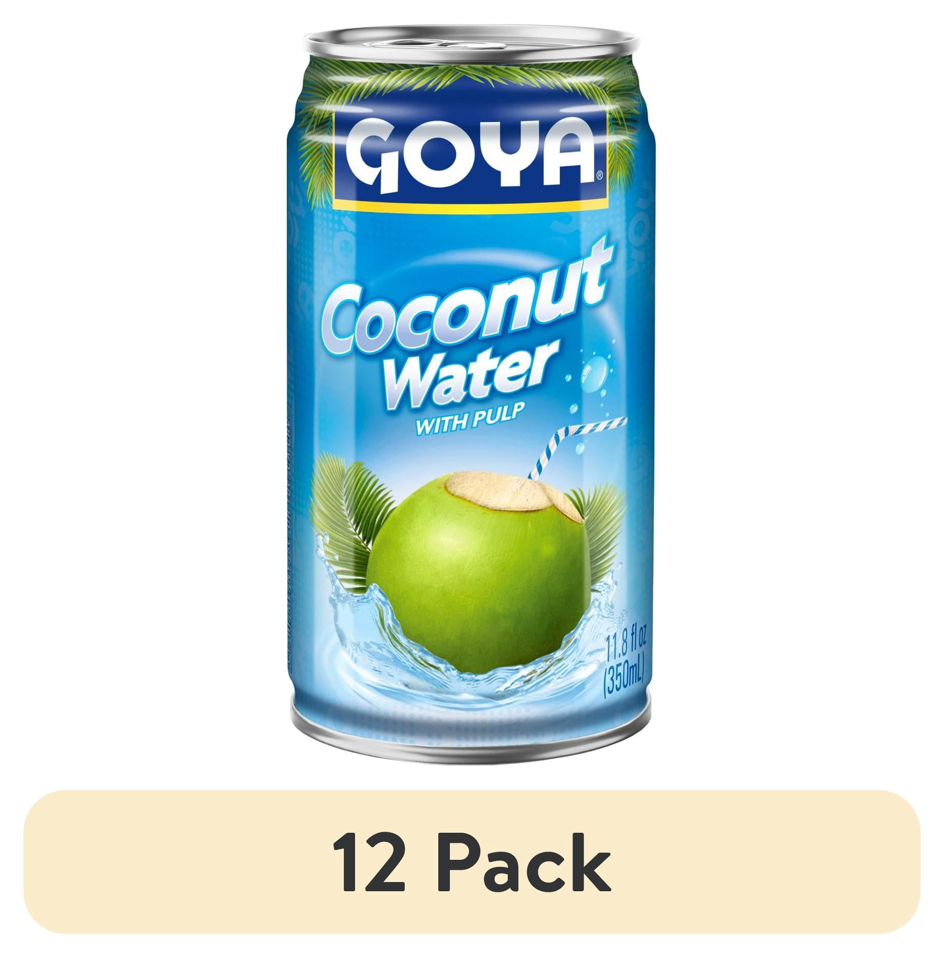 (12 pack) GOYA Coconut Water with Pulp, 11.8 fl oz Can, Tropical ...
