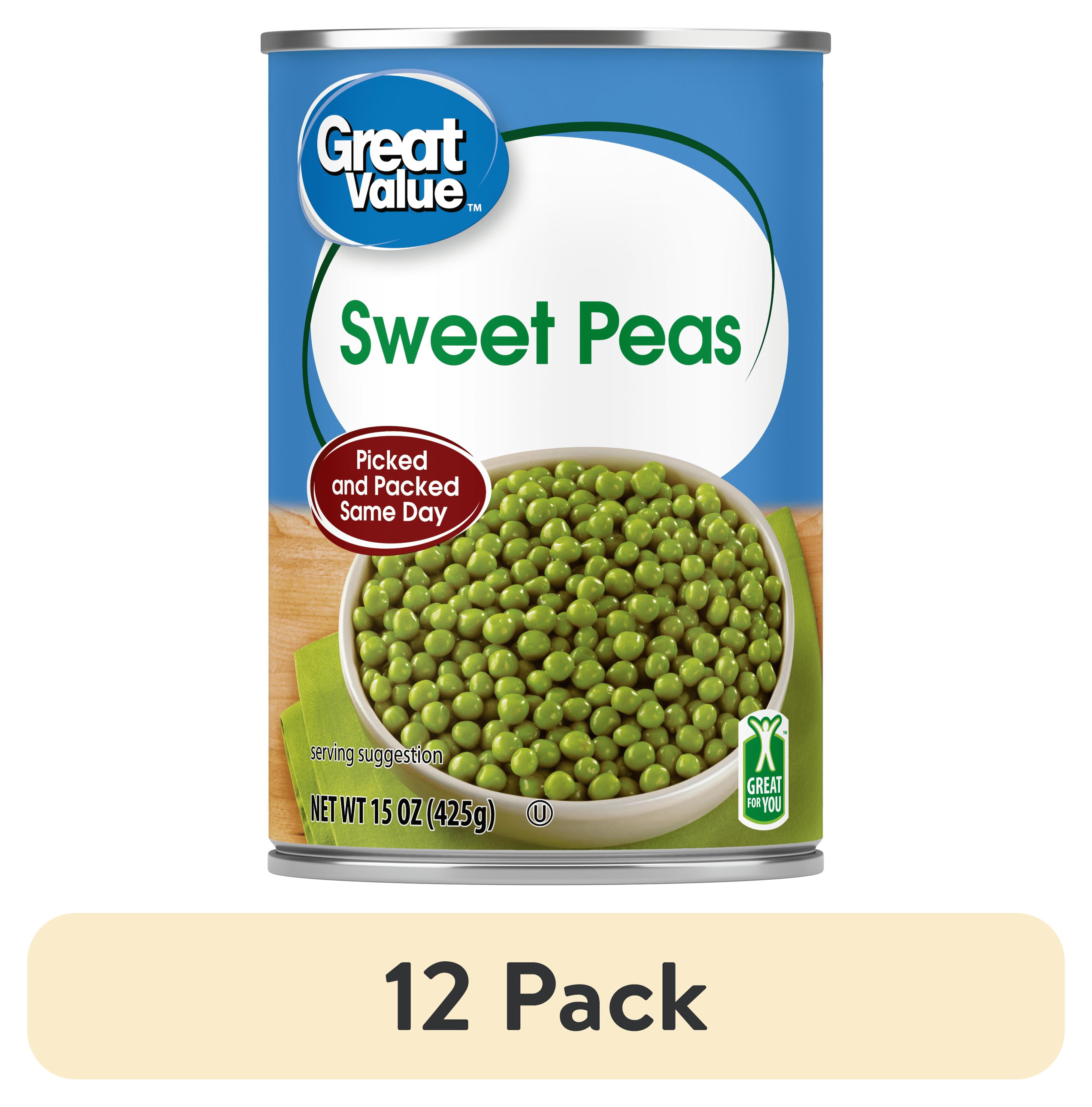 (12 pack) Great Value Sweet Peas, 15 oz Can - Walmart.com