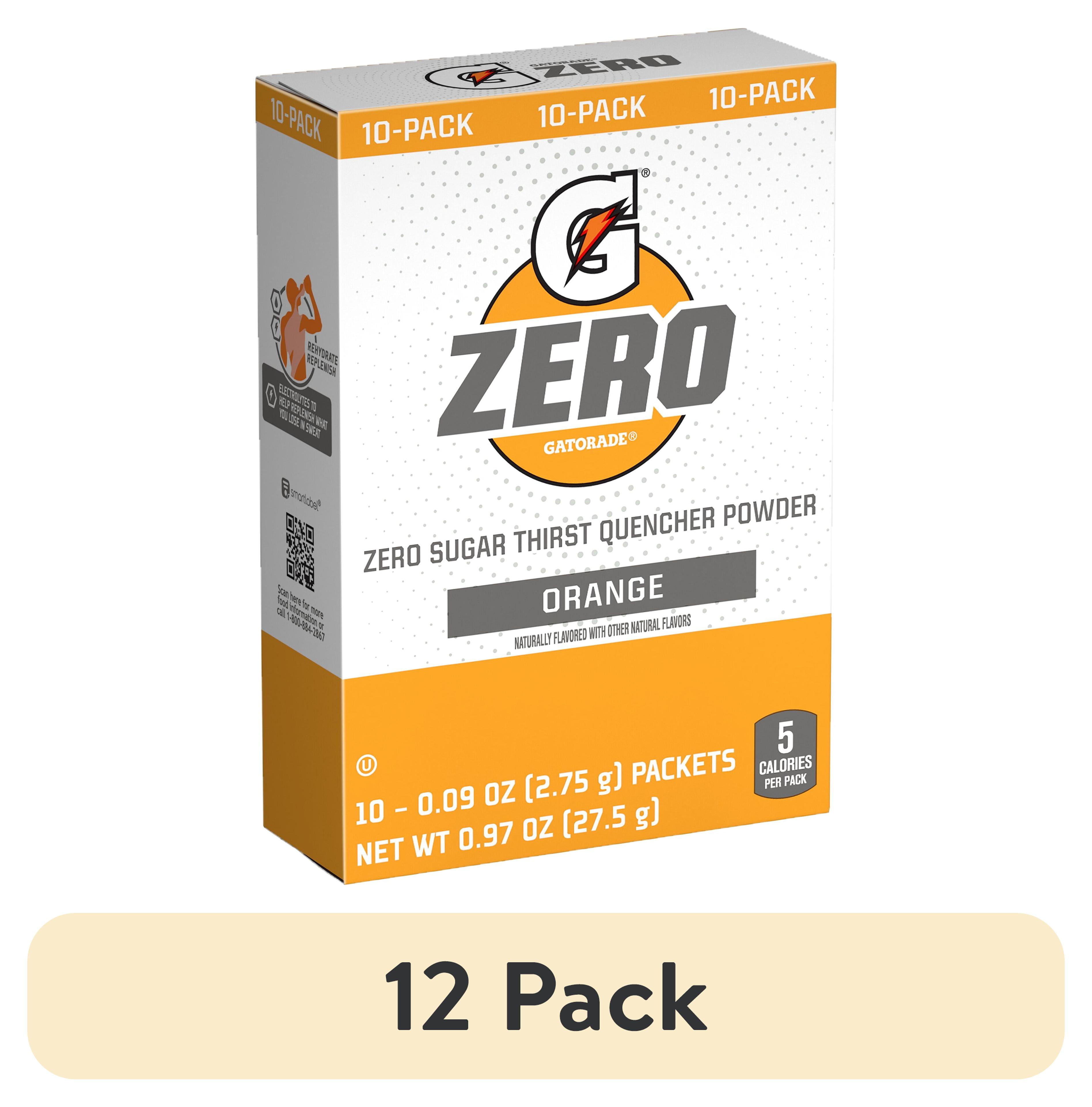 (12 pack) Gatorade G Zero Sugar Orange Sports Drink Mix Powder, 10 ...
