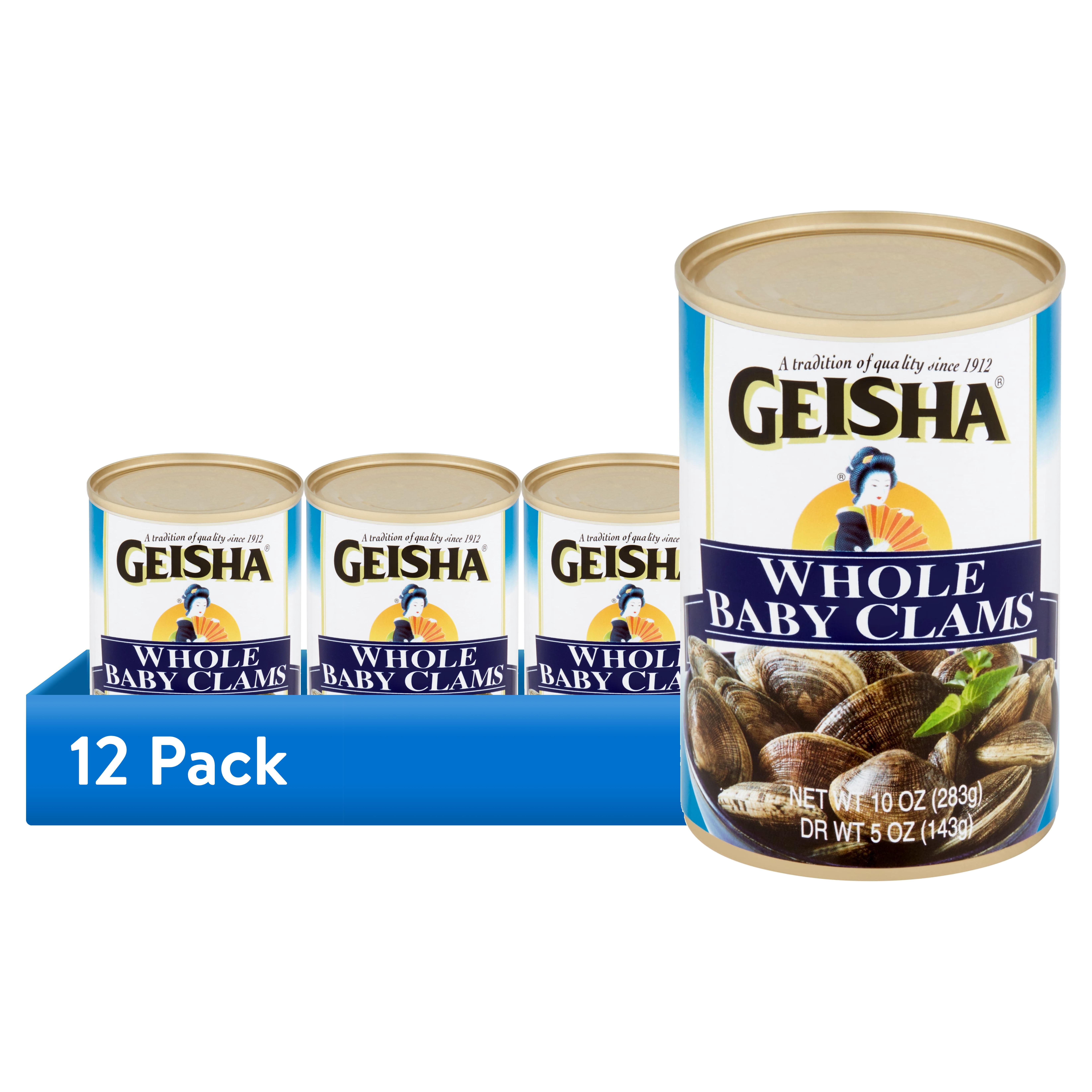 (12 pack) Geisha Whole Baby Clams, 10 Oz (283g), in a Can - Walmart.com