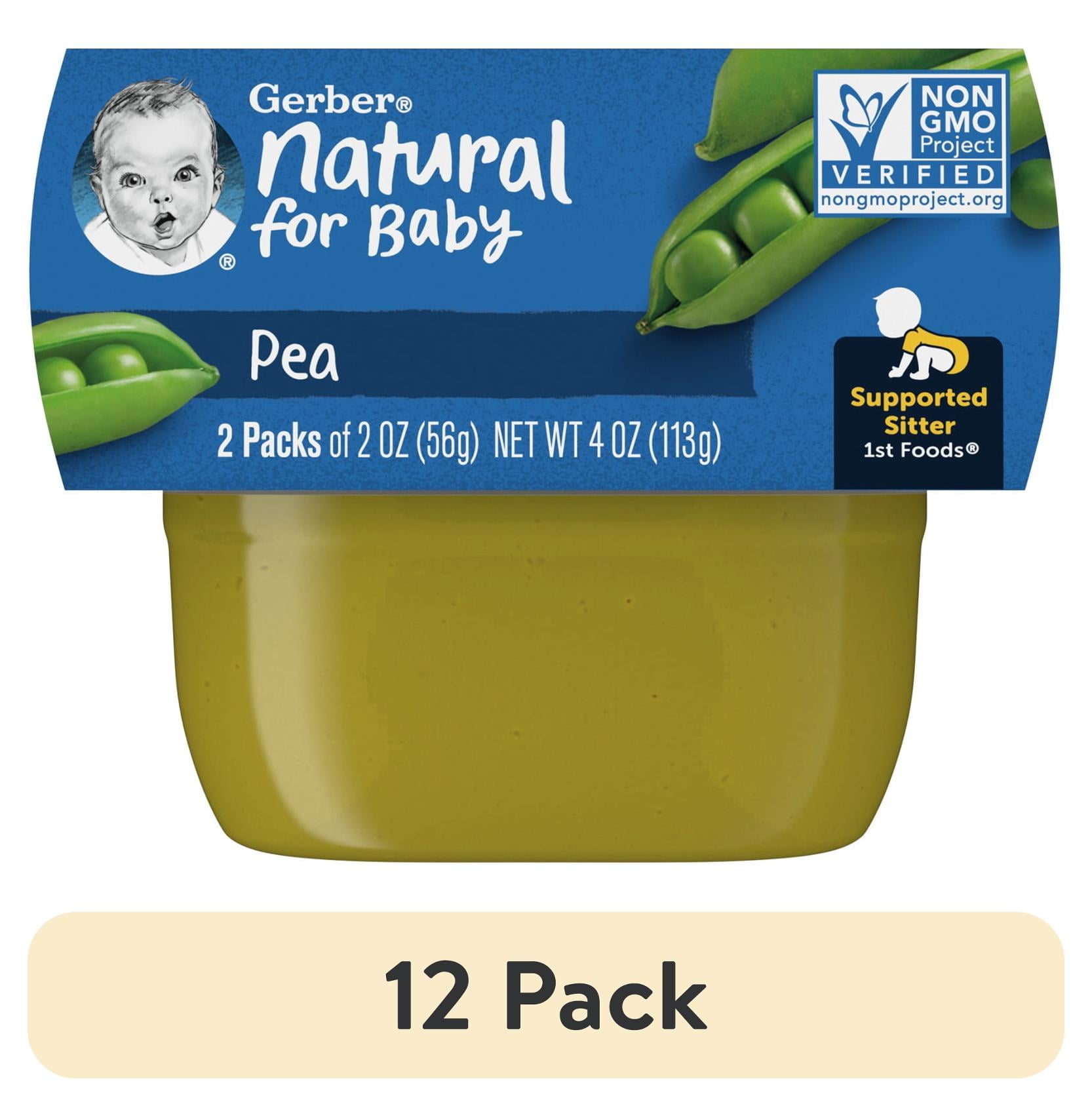 (12 pack) Gerber 1st Foods Baby Food, Pea, 2 oz Tubs (2 Pack) - Walmart.com