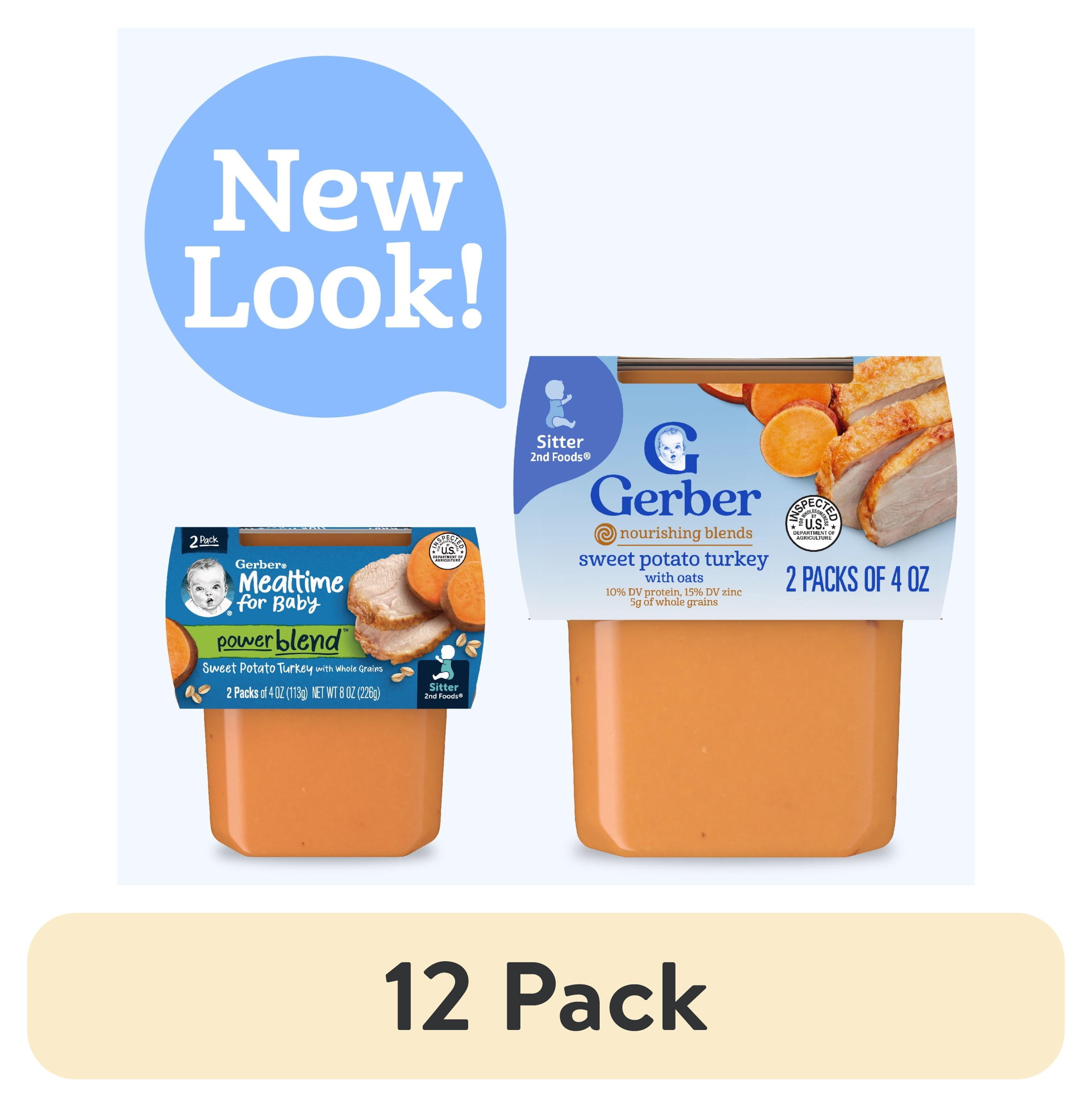 (12 pack) Gerber 2nd Foods Baby Foods, Sweet Potato & Turkey with Whole ...