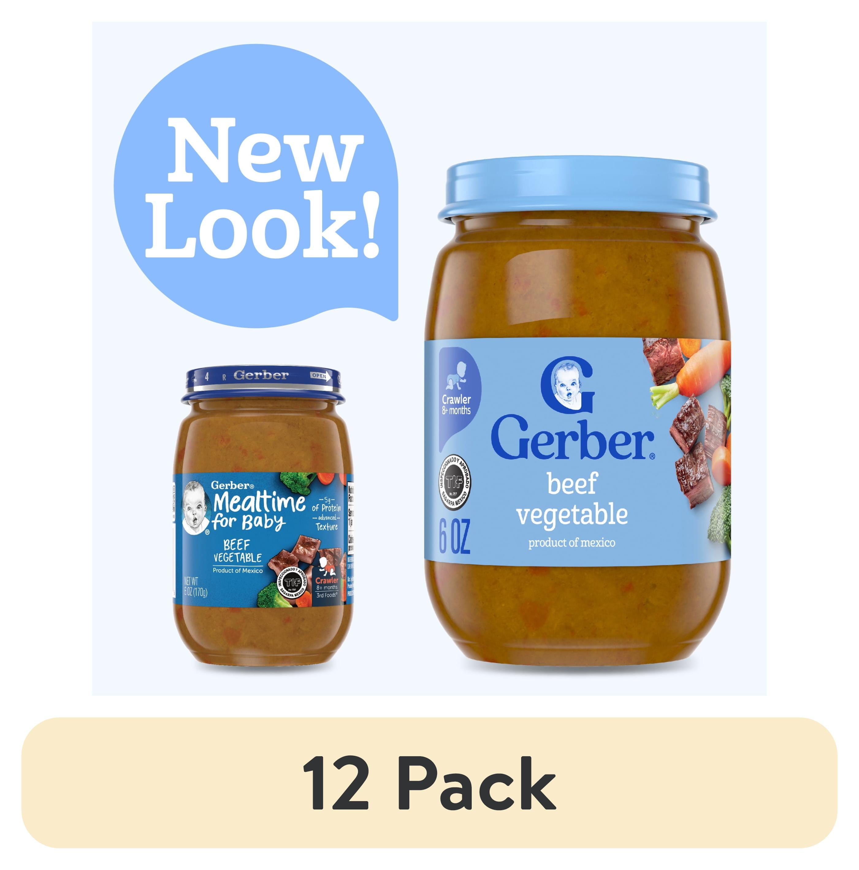 (12 pack) Gerber 3rd Foods Mealtime for Baby Baby Food, Beef Vegetable ...