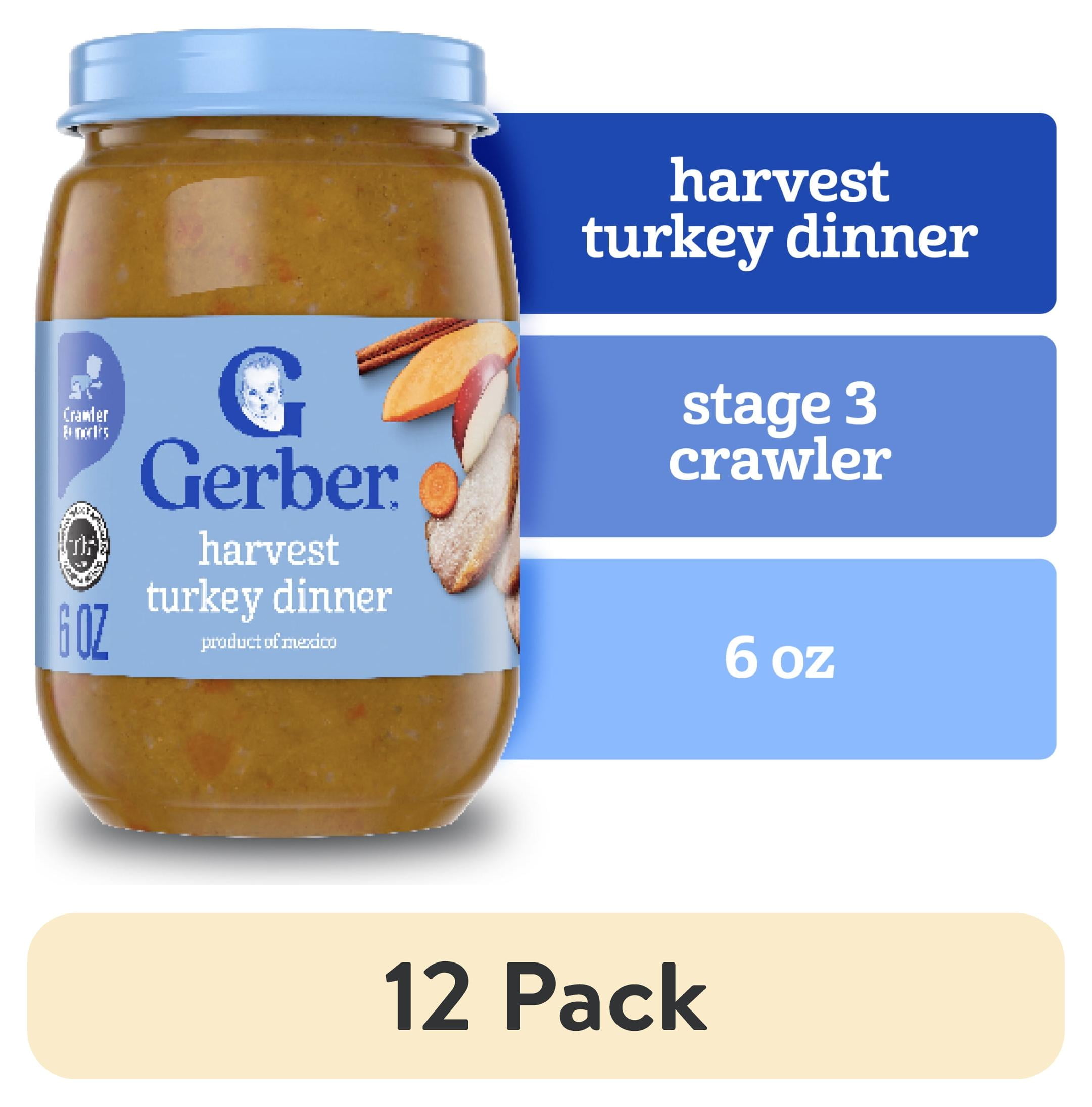 (12 pack) Gerber 3rd Foods Mealtime for Baby Baby Food, Harvest Turkey ...