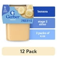 (12 pack) Gerber Stage 2 Baby Food, Banana Puree Tubs, Baby Puree, 2PK ...