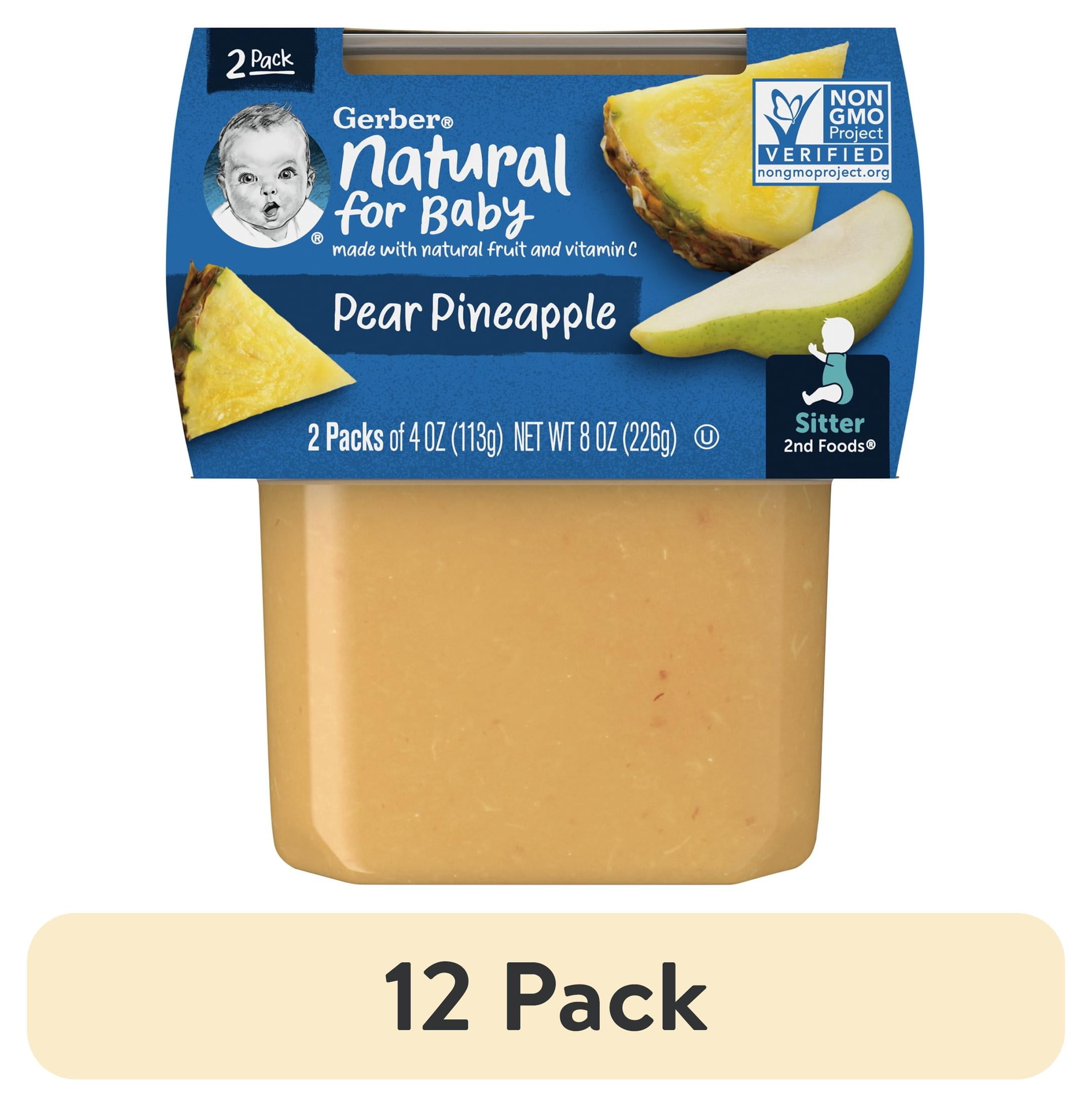 (12 pack) Gerber 2nd Foods Natural for Baby Baby Food, Pear Pineapple ...