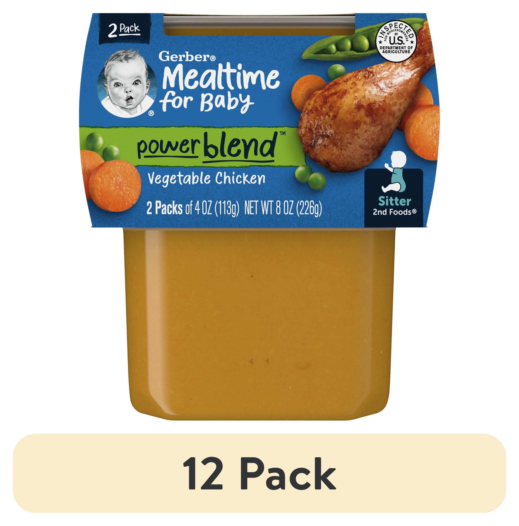 (12 pack) Gerber Stage 2 Baby Food, Vegetable Chicken Dinner Puree, 4 ...