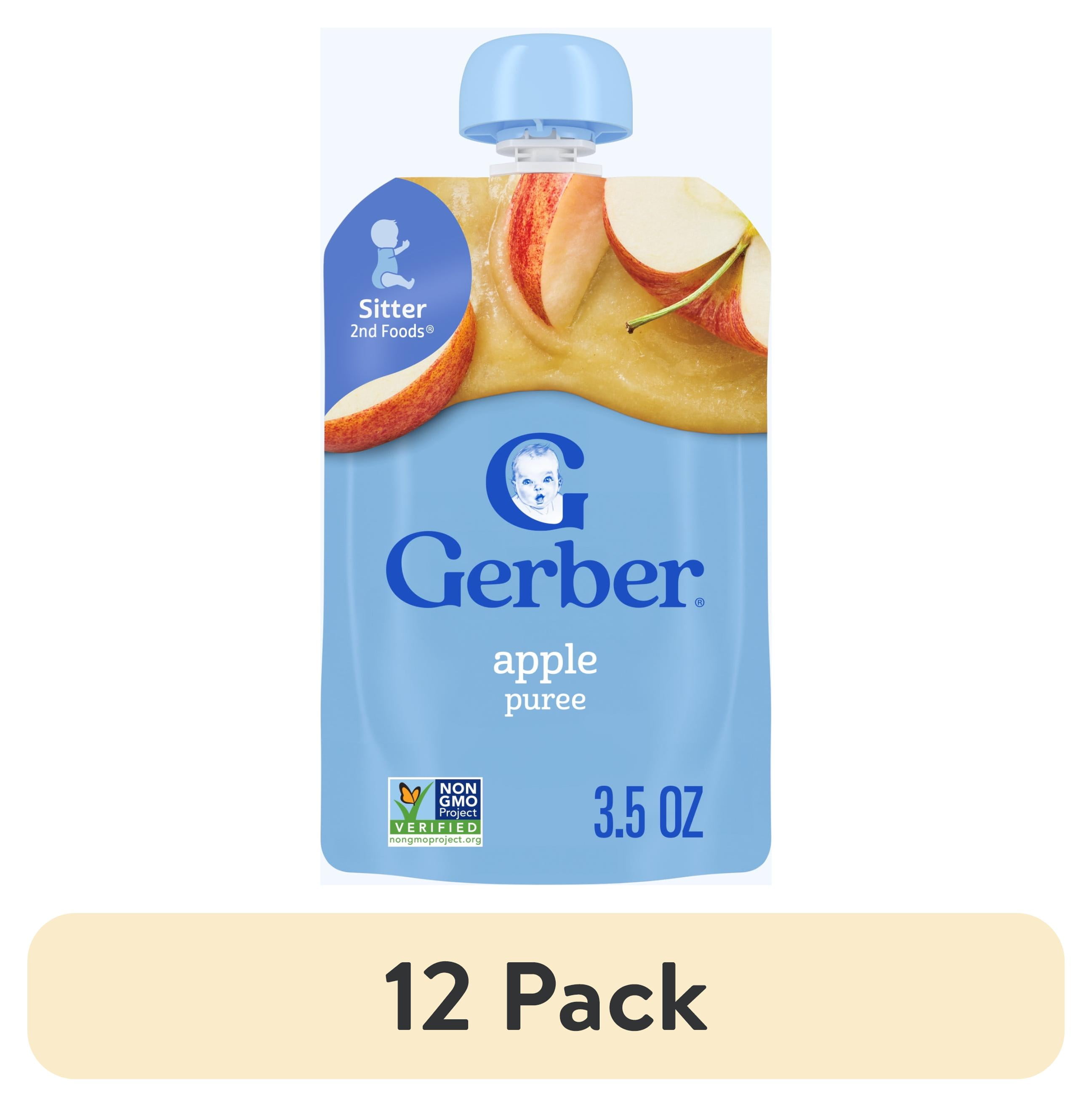 (12 pack) Gerber Stage 2 Baby Food, Apple Puree Pouch 99 g - Walmart.com