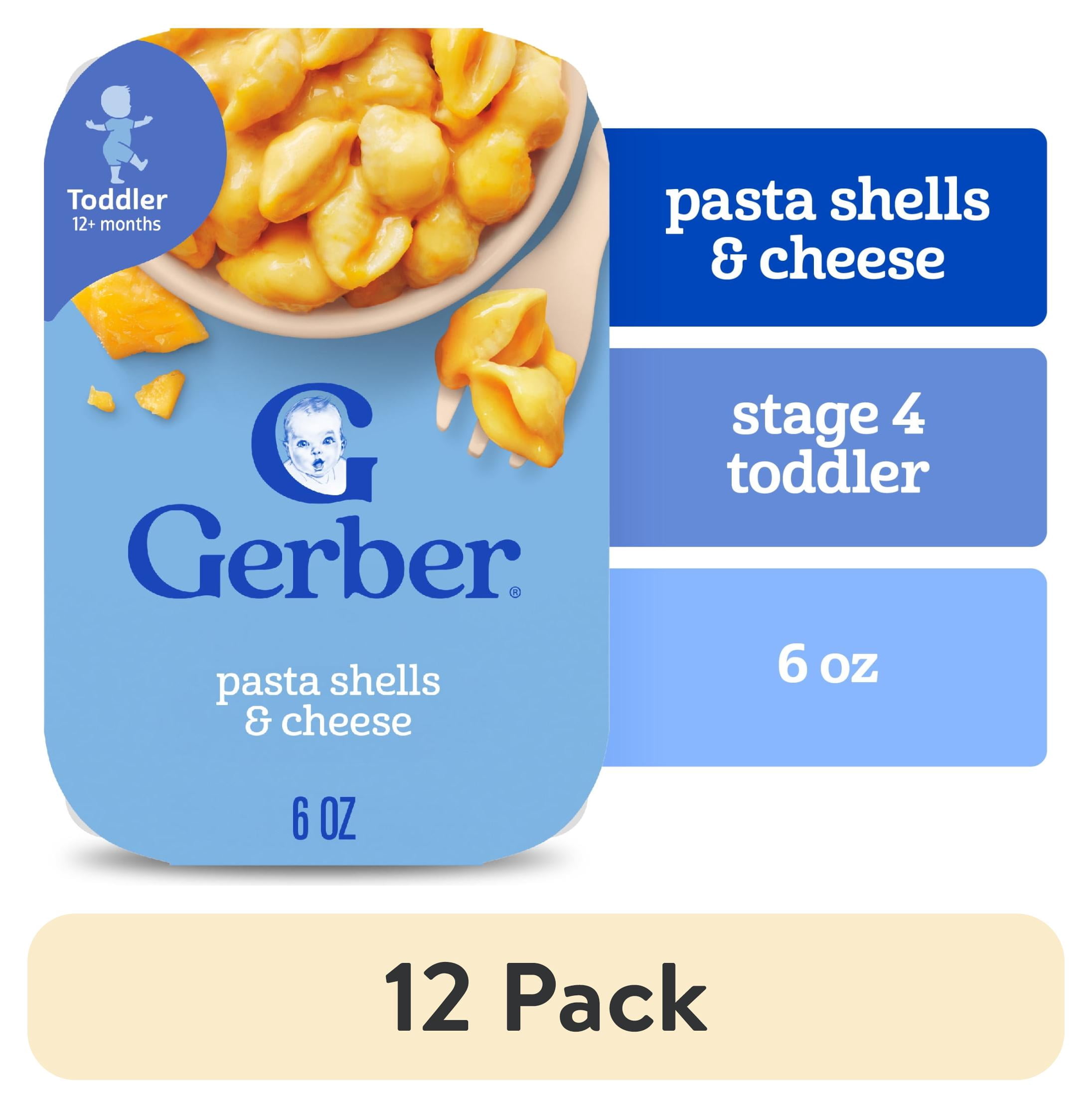 (12 pack) Gerber Mealtime for Toddler, Pasta Shells and Cheese Toddler ...