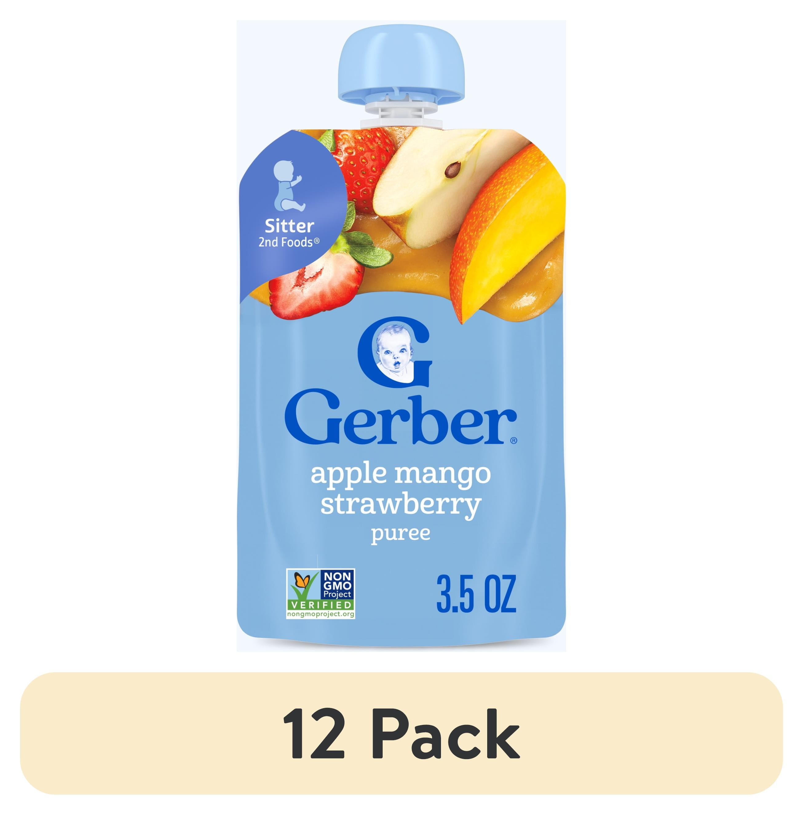 (12 pack) Gerber Toddler Foods, Apple Mango Strawberry, Clean Label ...