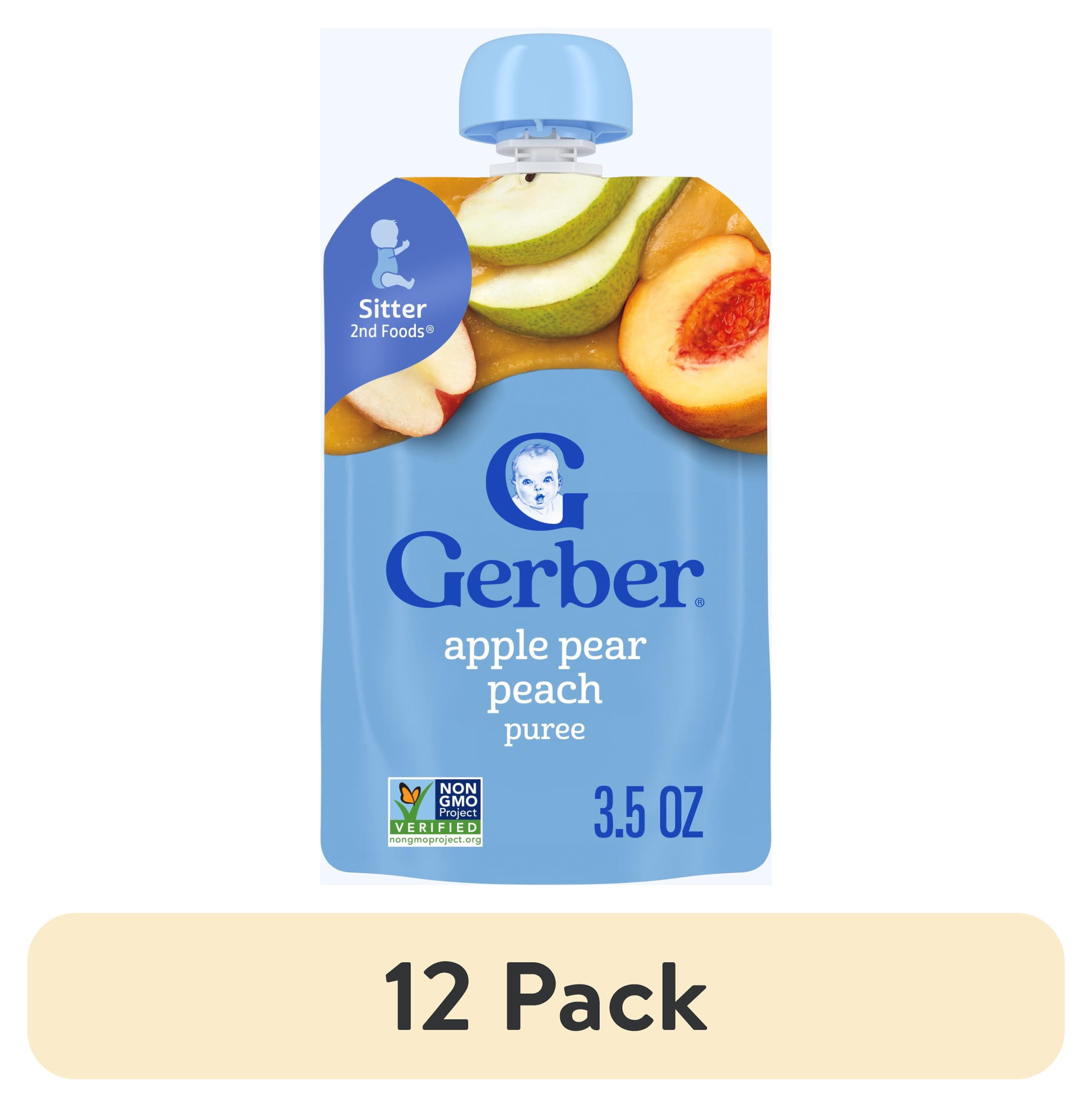 (12 pack) Gerber Toddler Foods, Apple Pear Peach, 3.5 oz Pouch ...