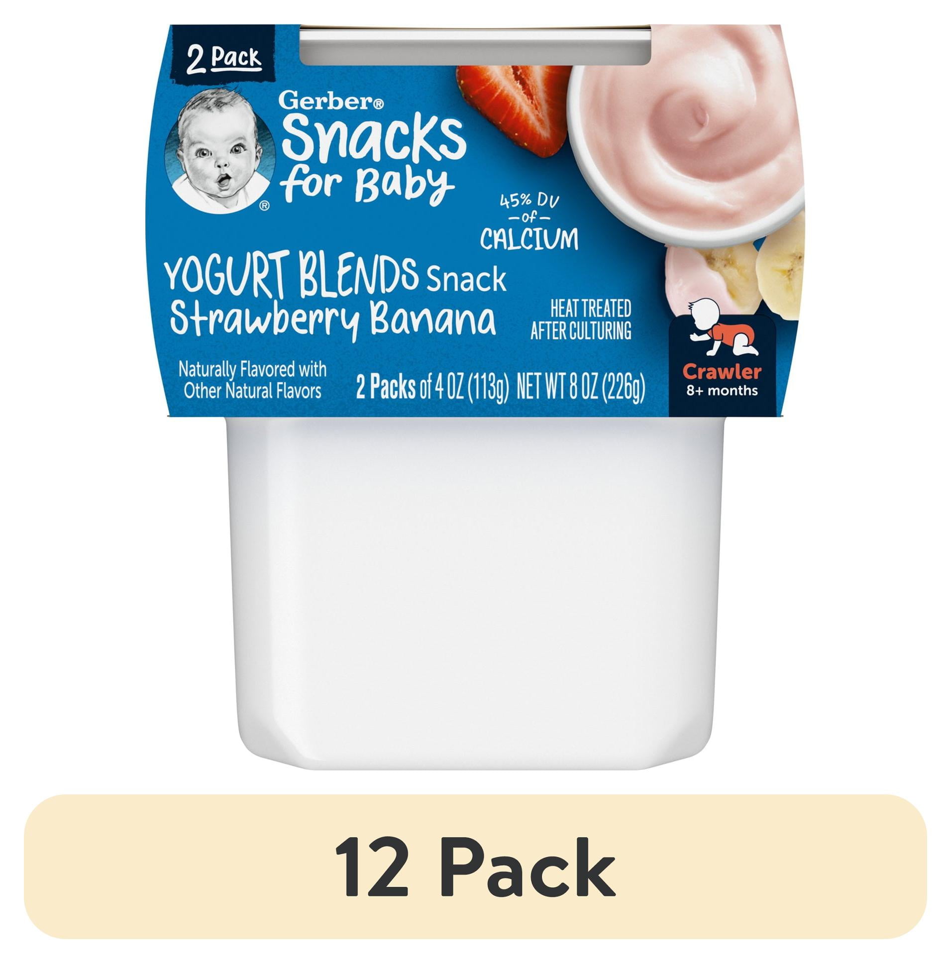 (12 pack) Gerber Yogurt Blends No Artificial Flavors Stage 3 Baby Food ...