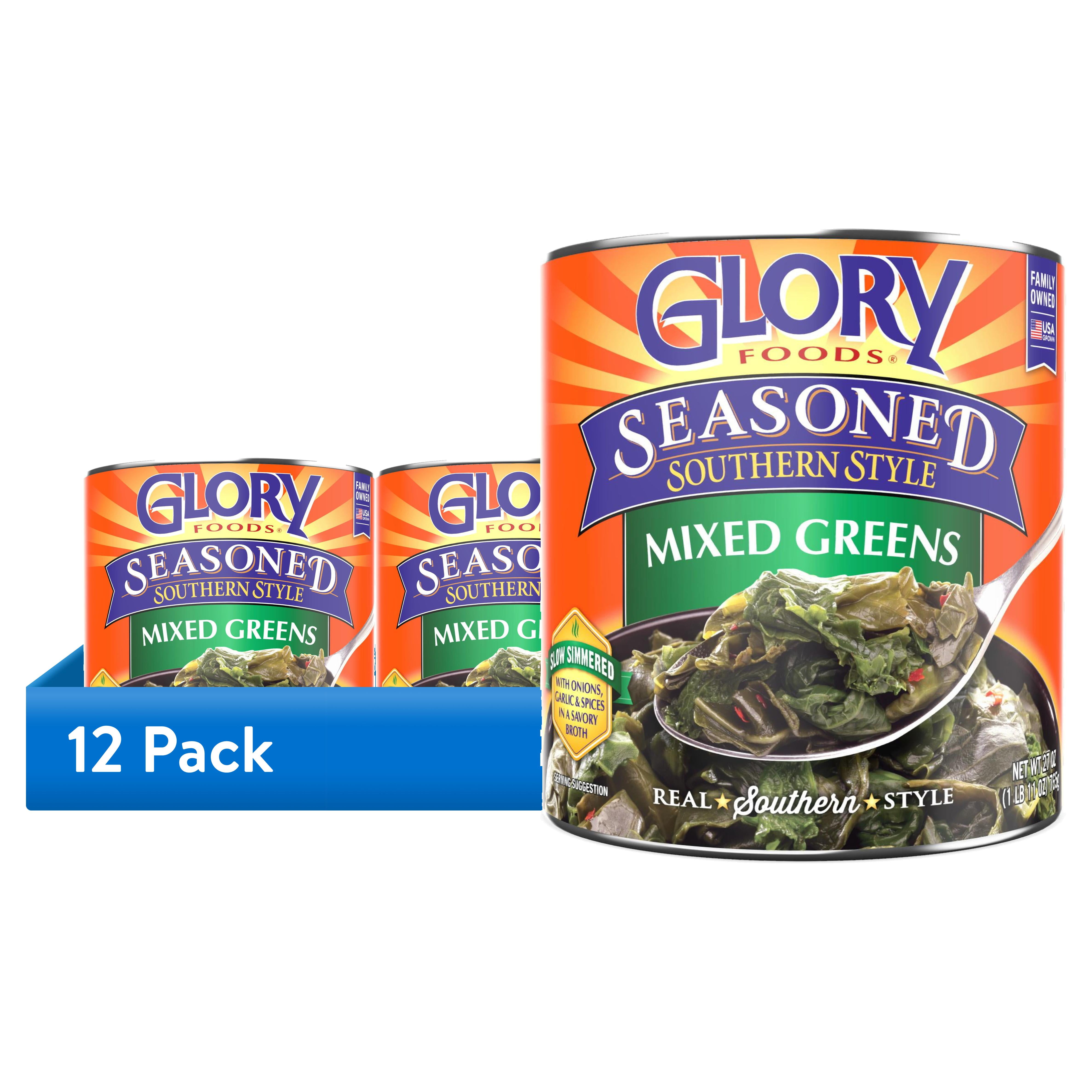 (12 pack) Glory Foods Seasoned Southern Style Mixed Greens, Canned ...
